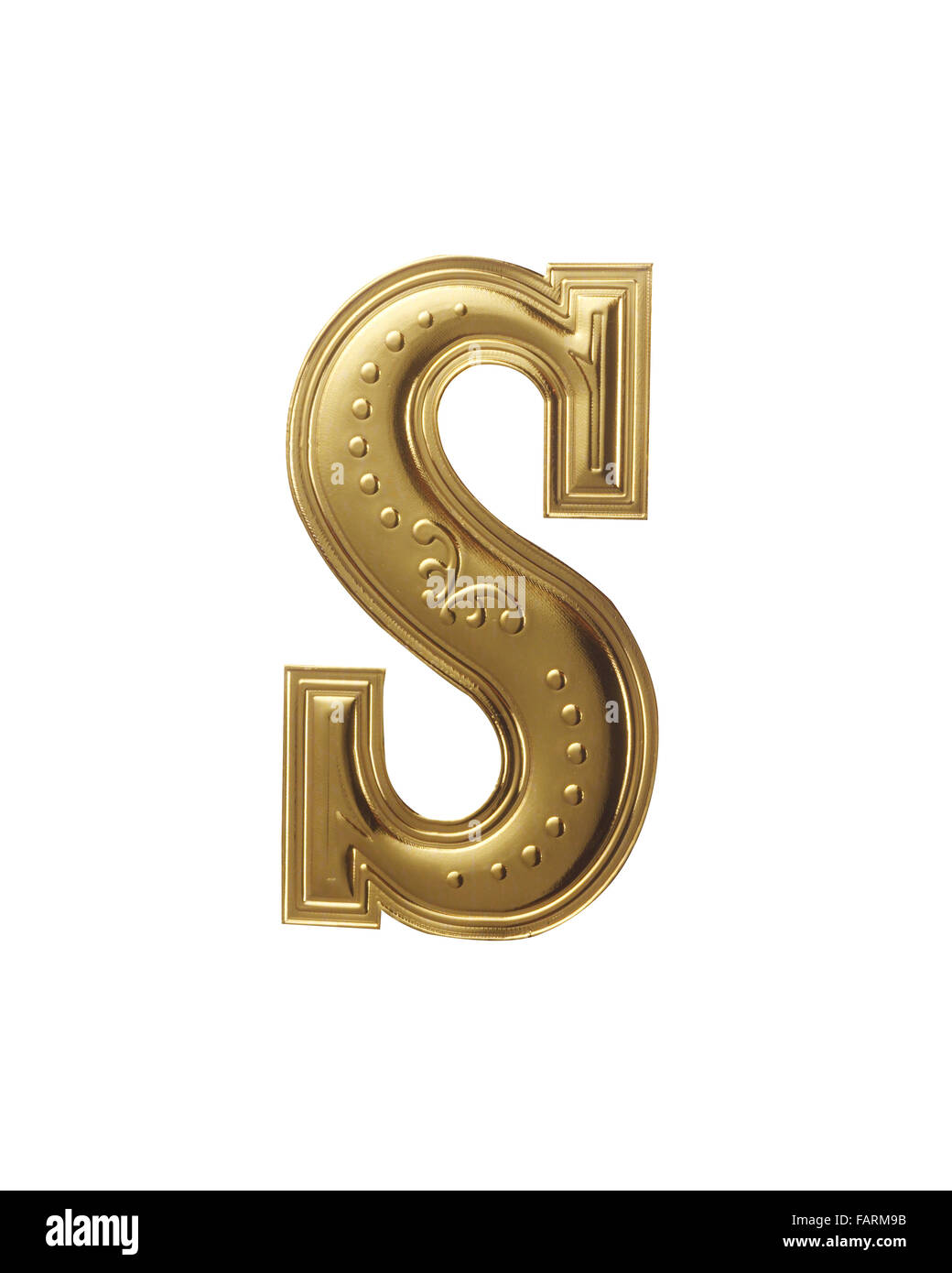 stock image of gold color alphabet with clipping path Stock Photo - Alamy