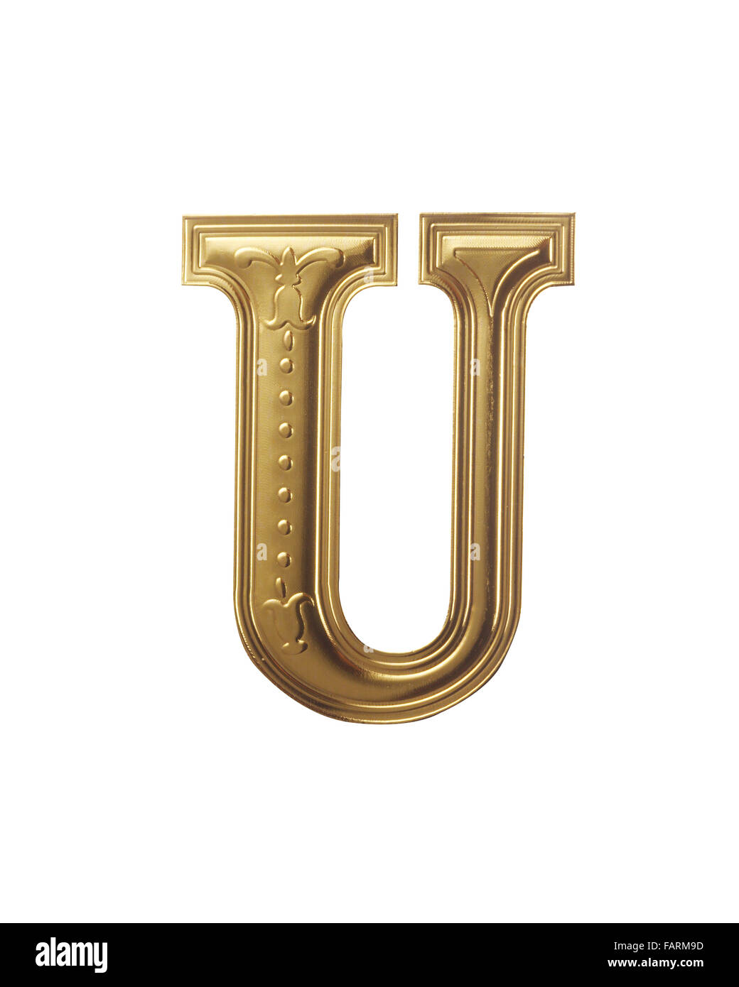stock image of gold color alphabet with clipping path Stock Photo - Alamy