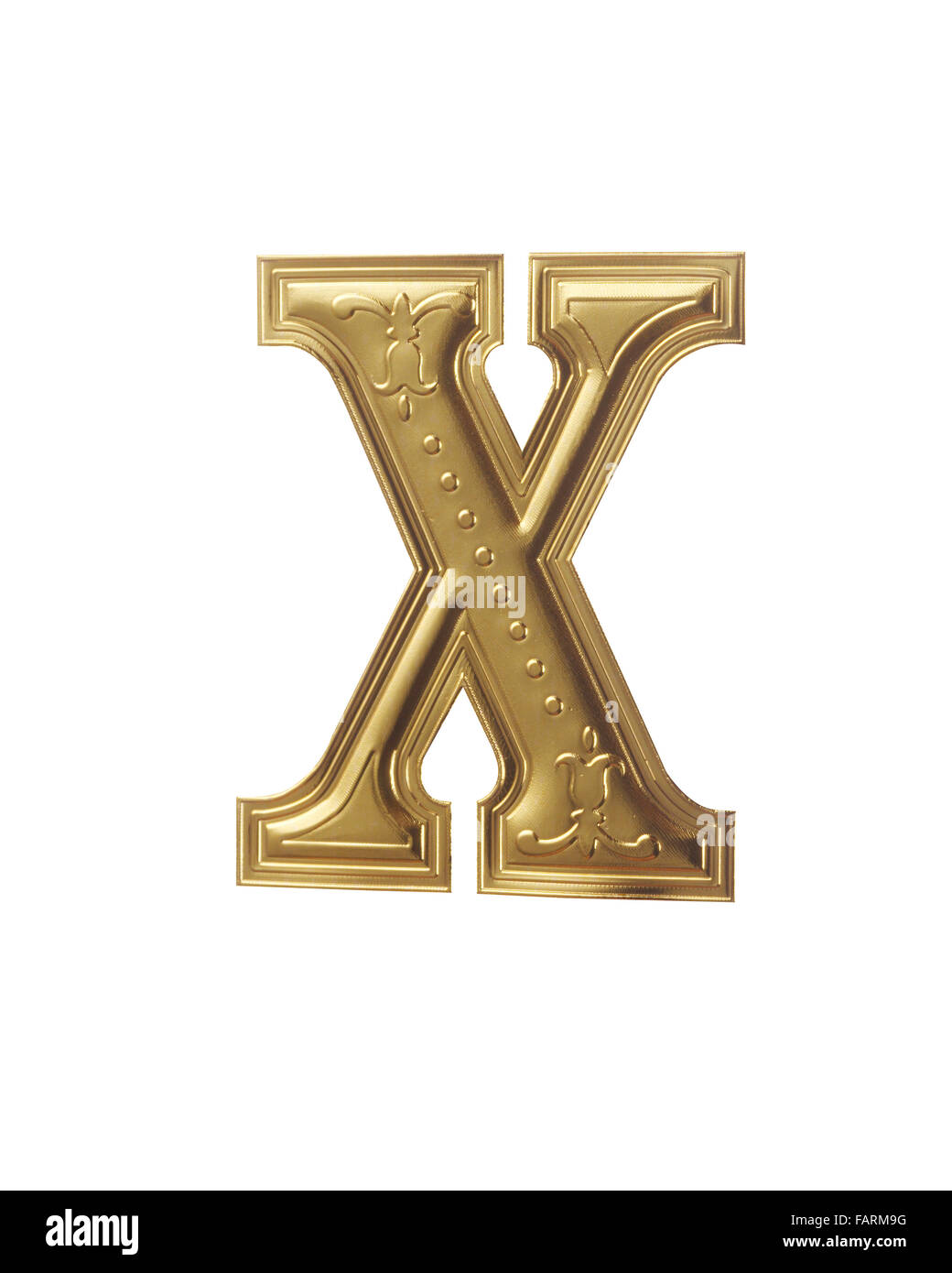 stock image of gold color alphabet with clipping path Stock Photo - Alamy