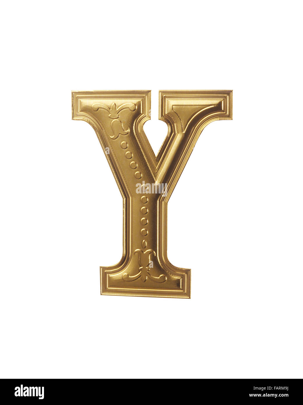 stock image of gold color alphabet with clipping path Stock Photo - Alamy
