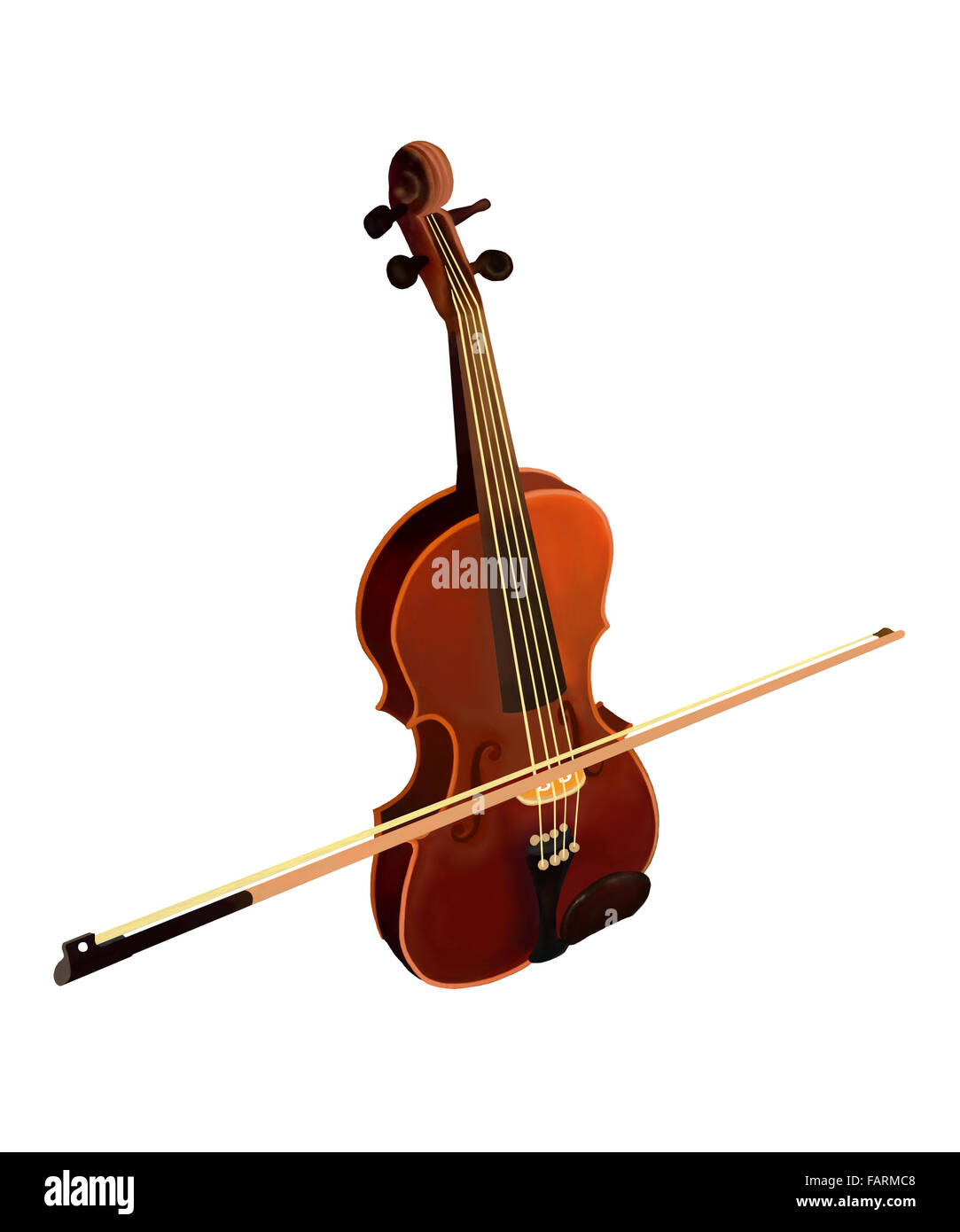 Hand Drawing of Violin on a White Background Stock Photo - Alamy