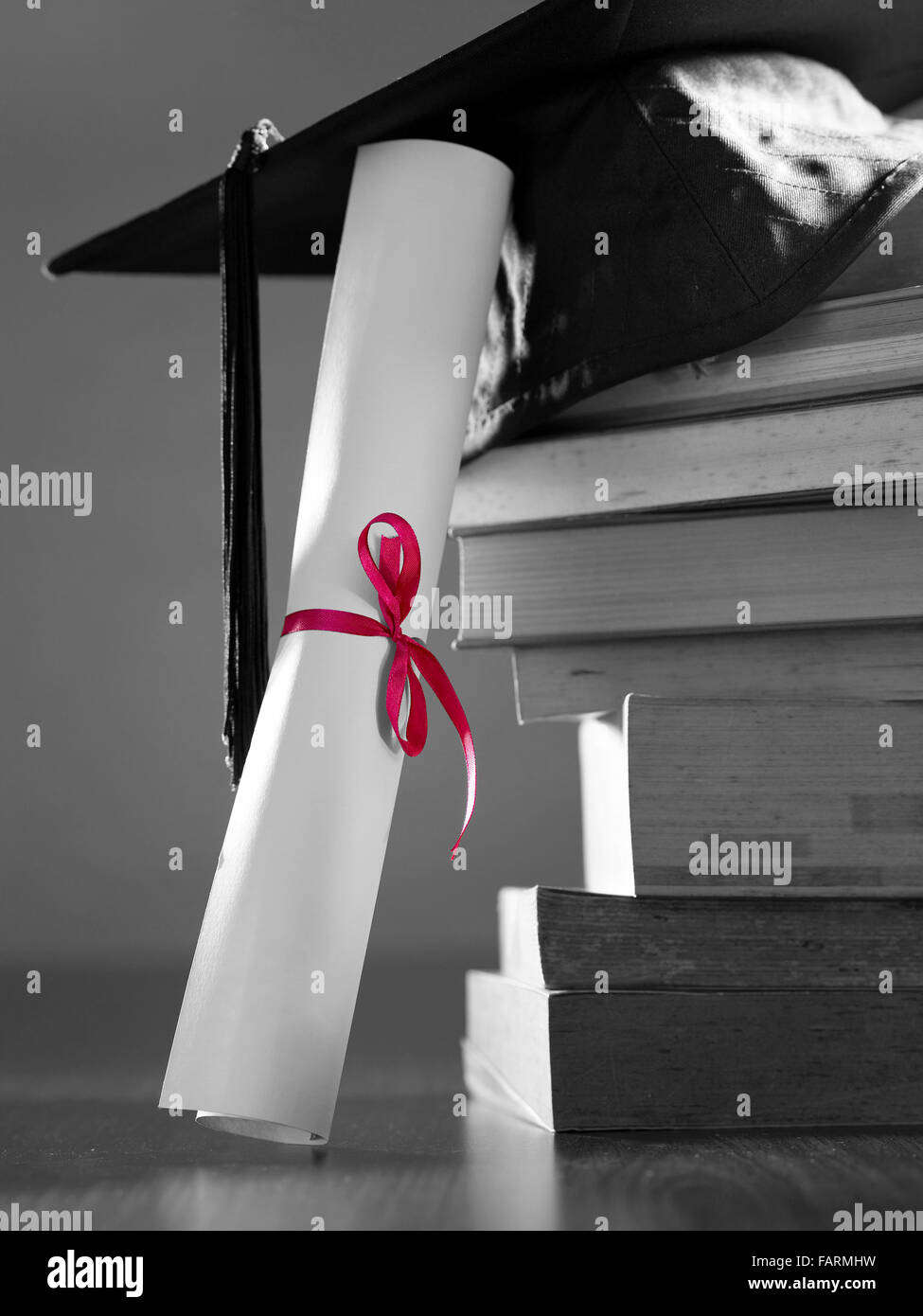 stock imageof Graduation cap and diploma Stock Photo - Alamy