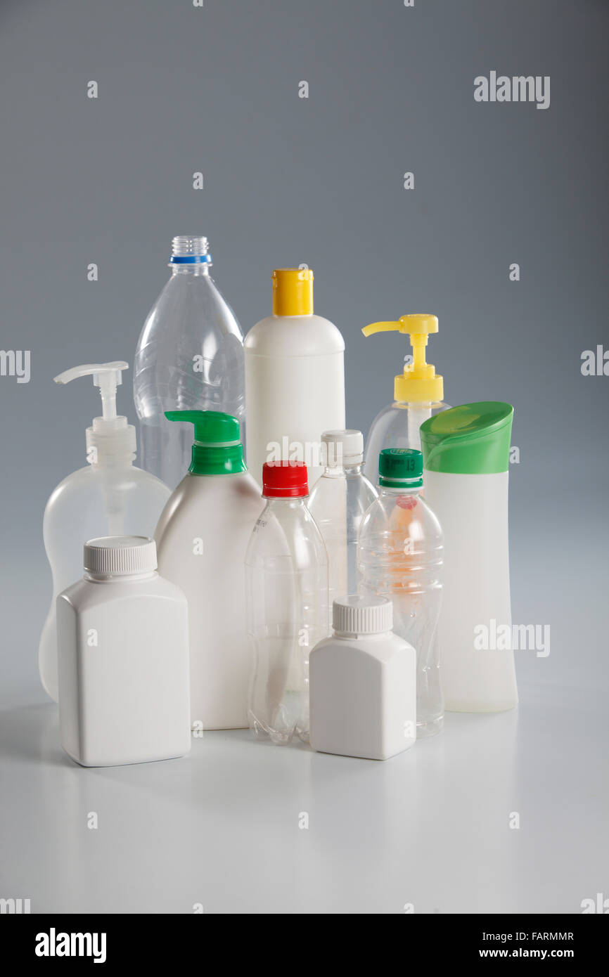 Various packages for liquid products-isolated on plain background Stock ...