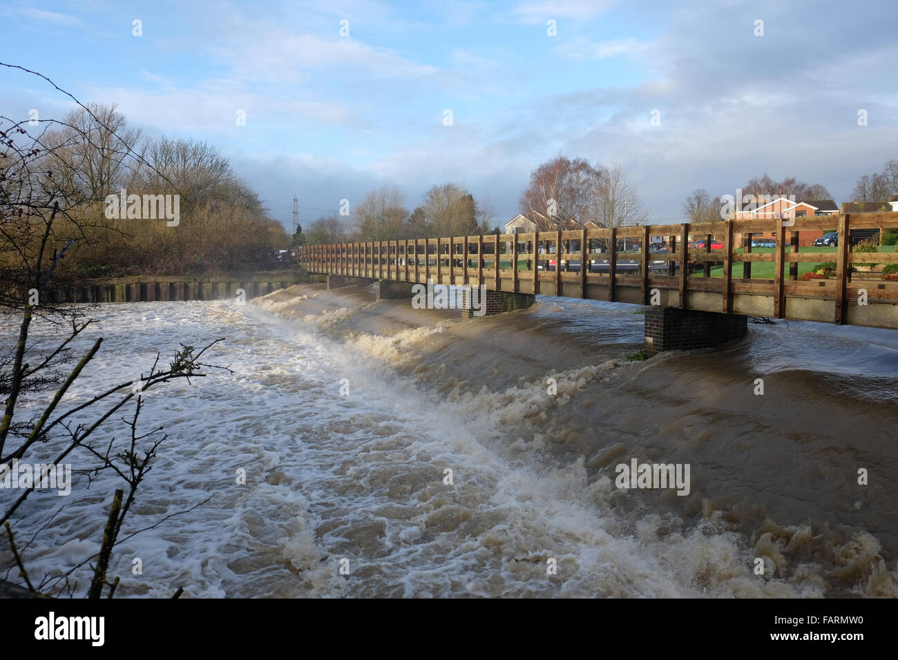 Barrow weir on the river soar in flood Stock Photo - Alamy