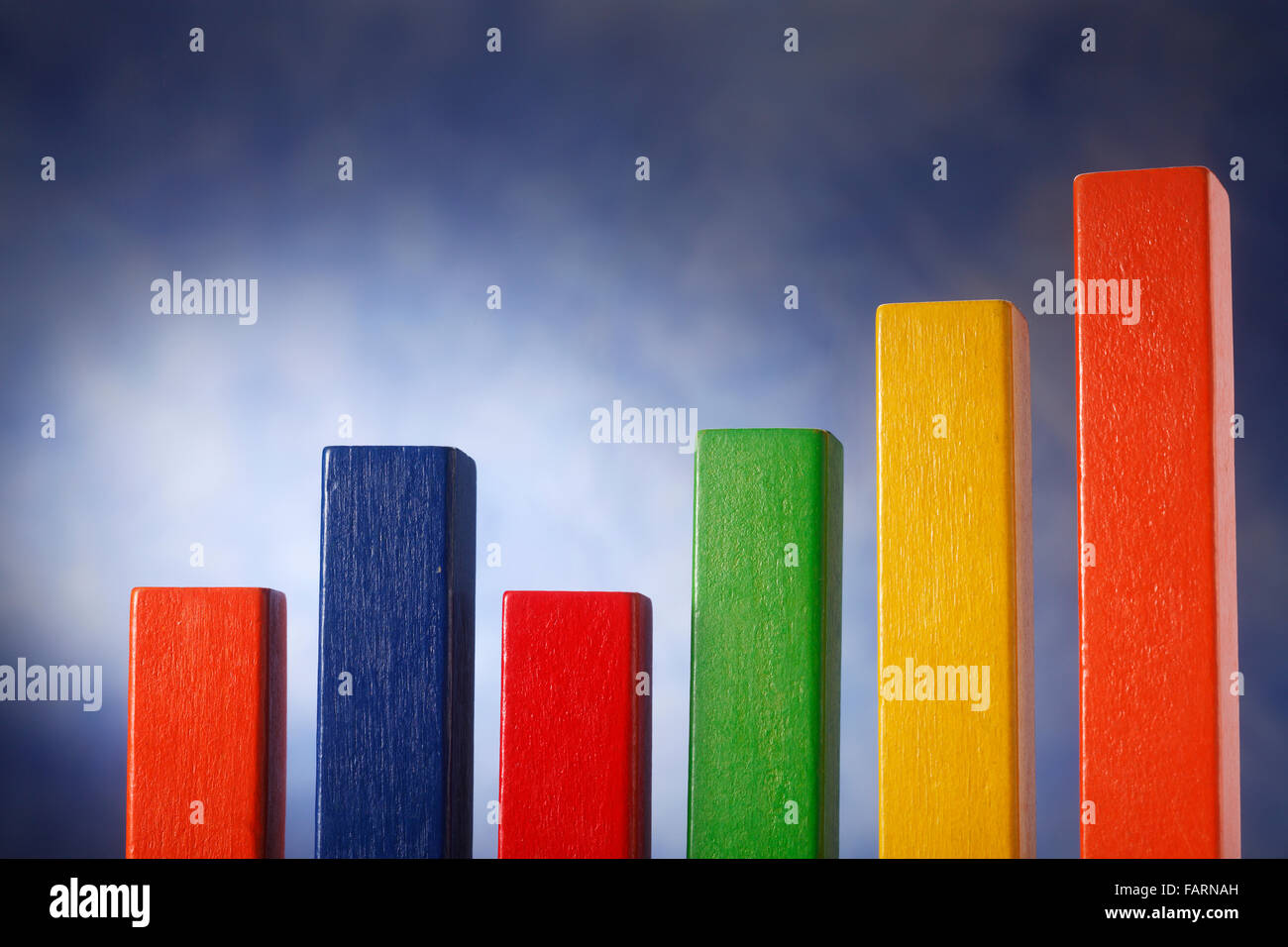 A row of blocks,forming a graph Stock Photo - Alamy