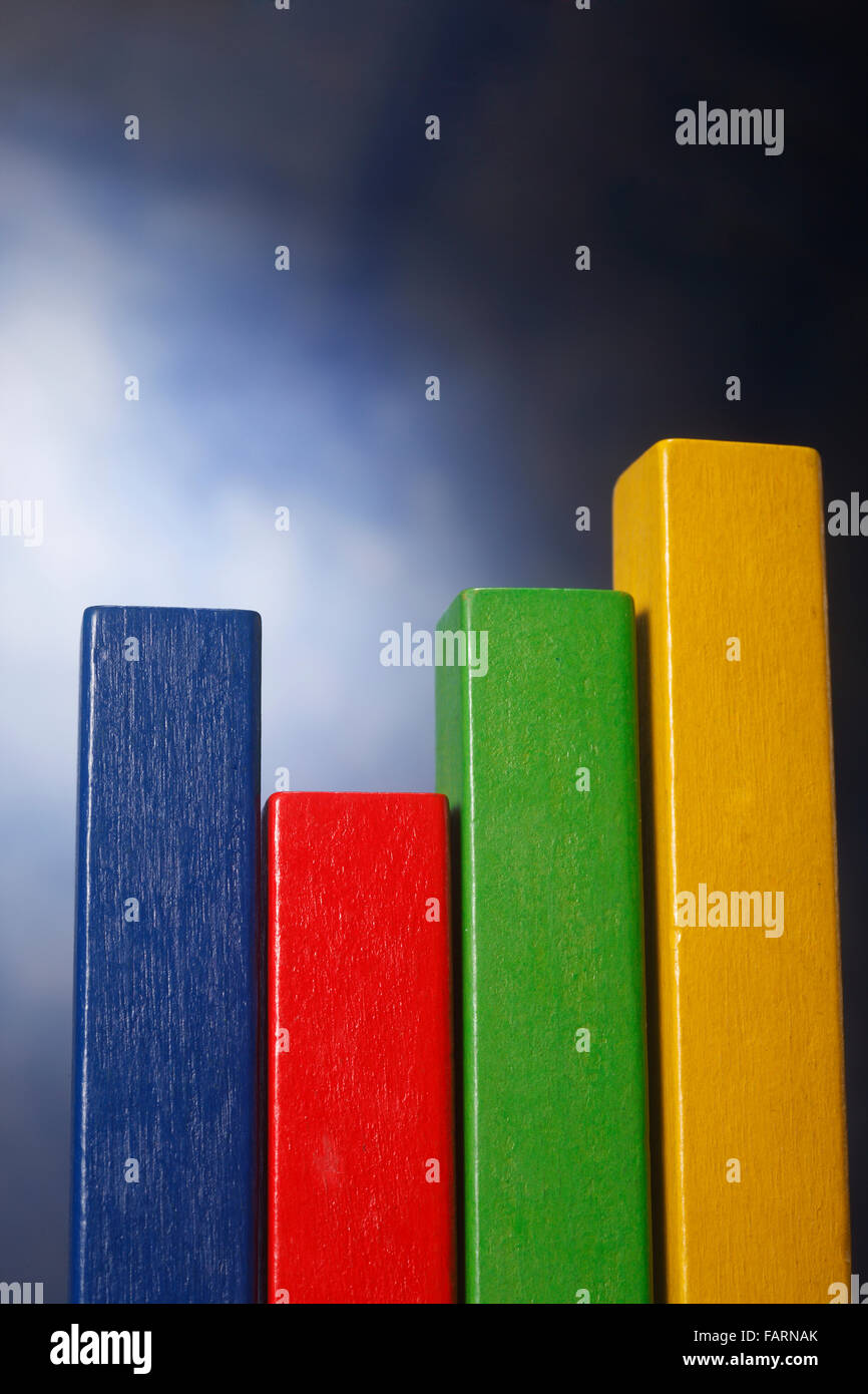 A row of blocks,forming a graph Stock Photo - Alamy