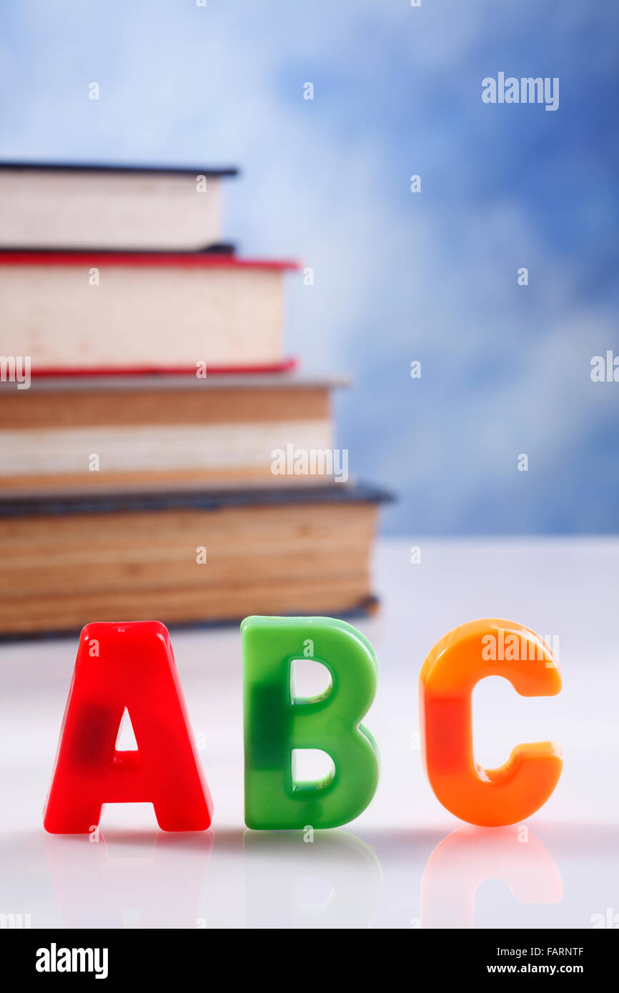 stock image of the abc and books Stock Photo - Alamy