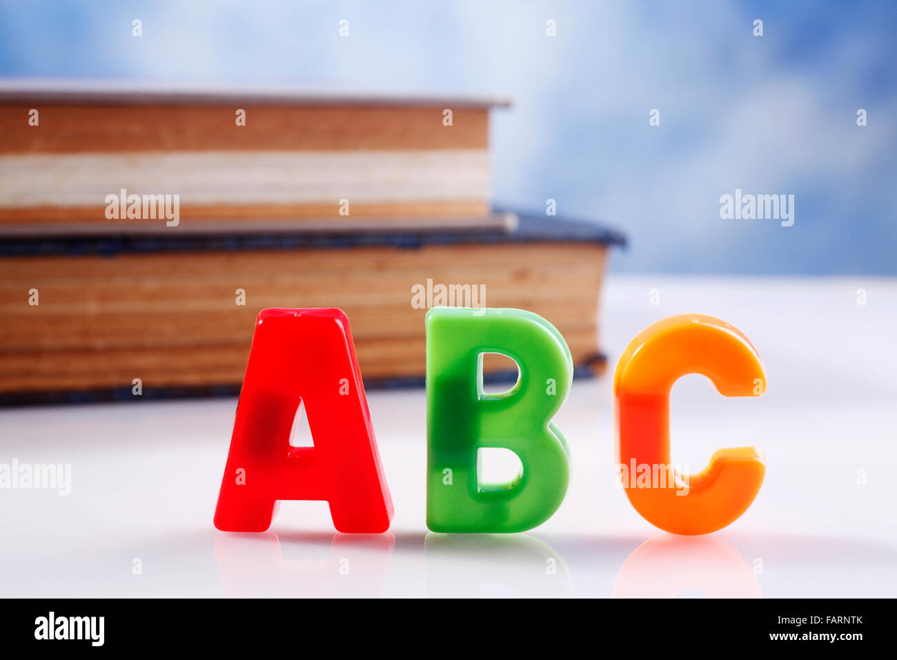 stock image of the abc and books Stock Photo - Alamy