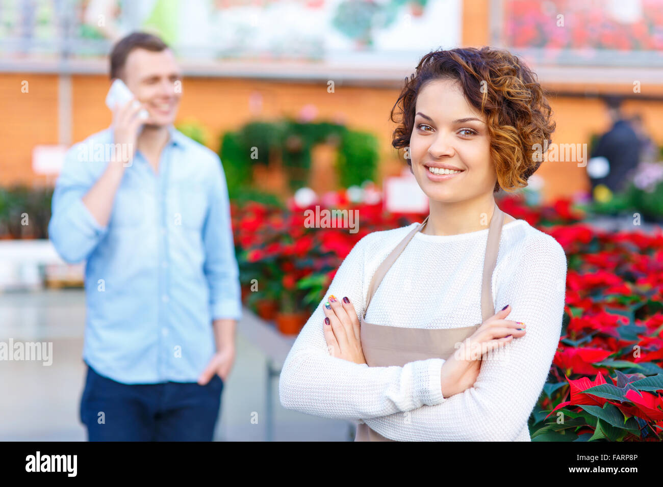 Florist with customers hi-res stock photography and images - Alamy