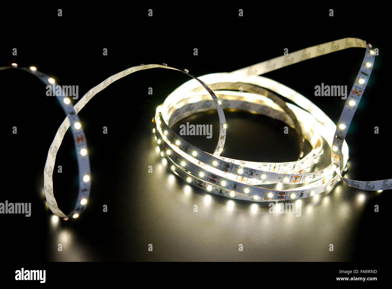 Led strip on the black background Stock Photo - Alamy