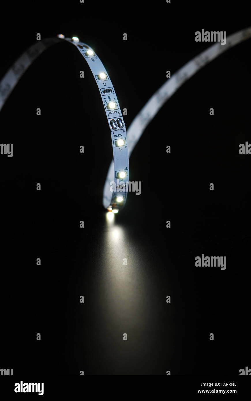 Led strip on the black background Stock Photo - Alamy