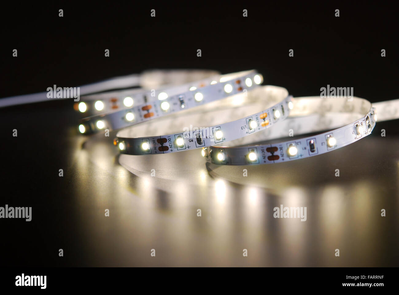 Led strip on the black background Stock Photo - Alamy