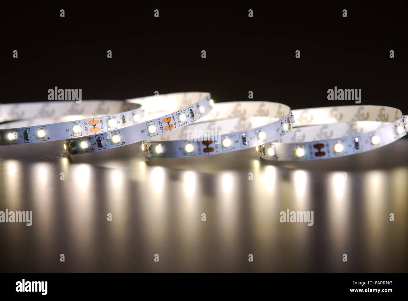 Led strip on the black background Stock Photo - Alamy