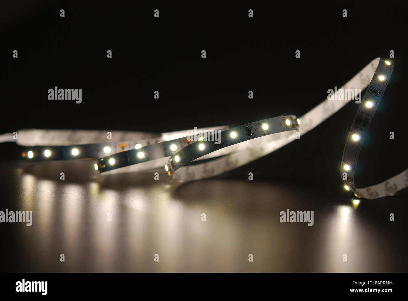 Led strip on the black background Stock Photo - Alamy