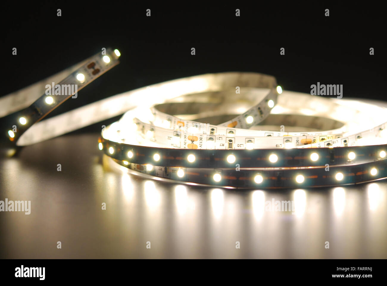 Led strip on the black background Stock Photo - Alamy