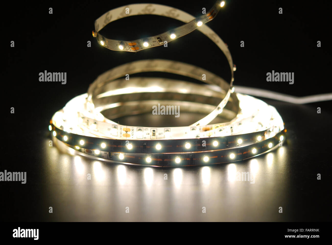 Led strip on the black background Stock Photo - Alamy
