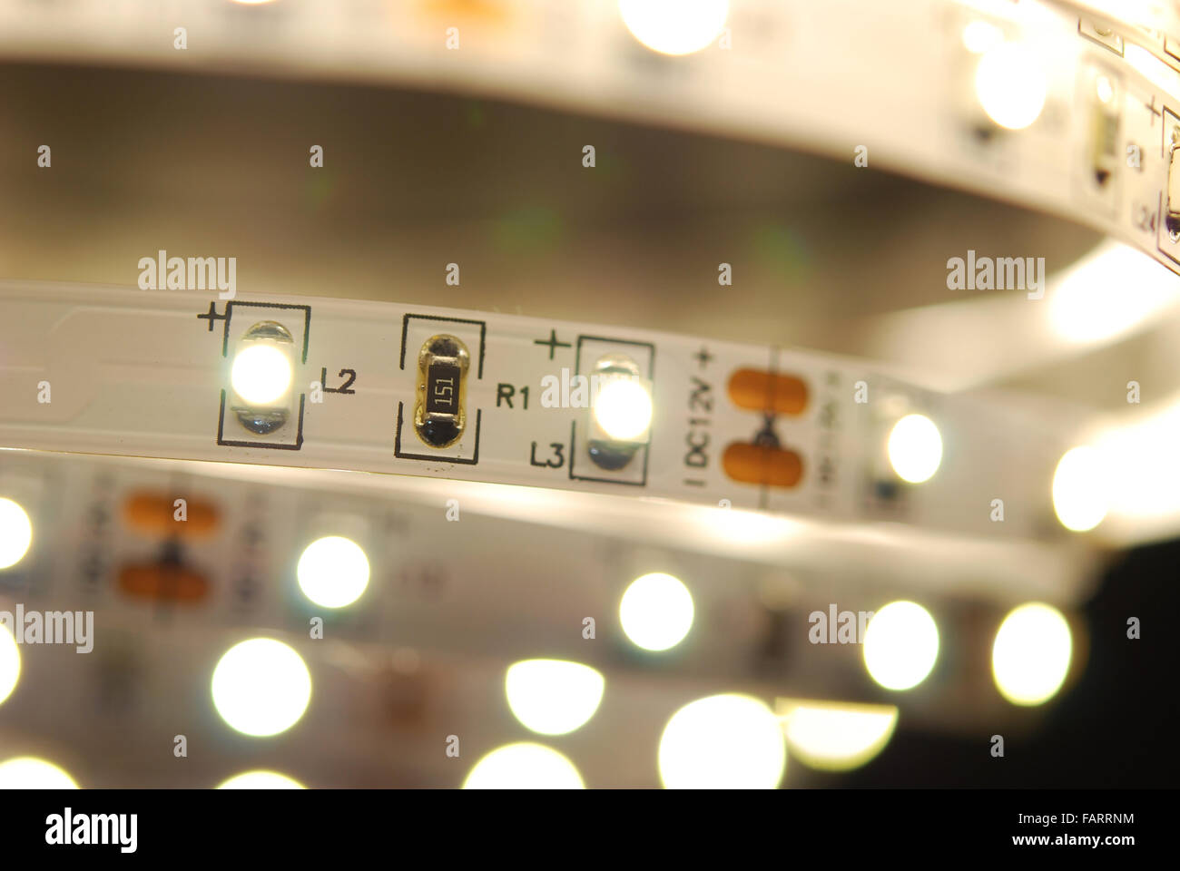 Led strip on the black background Stock Photo - Alamy