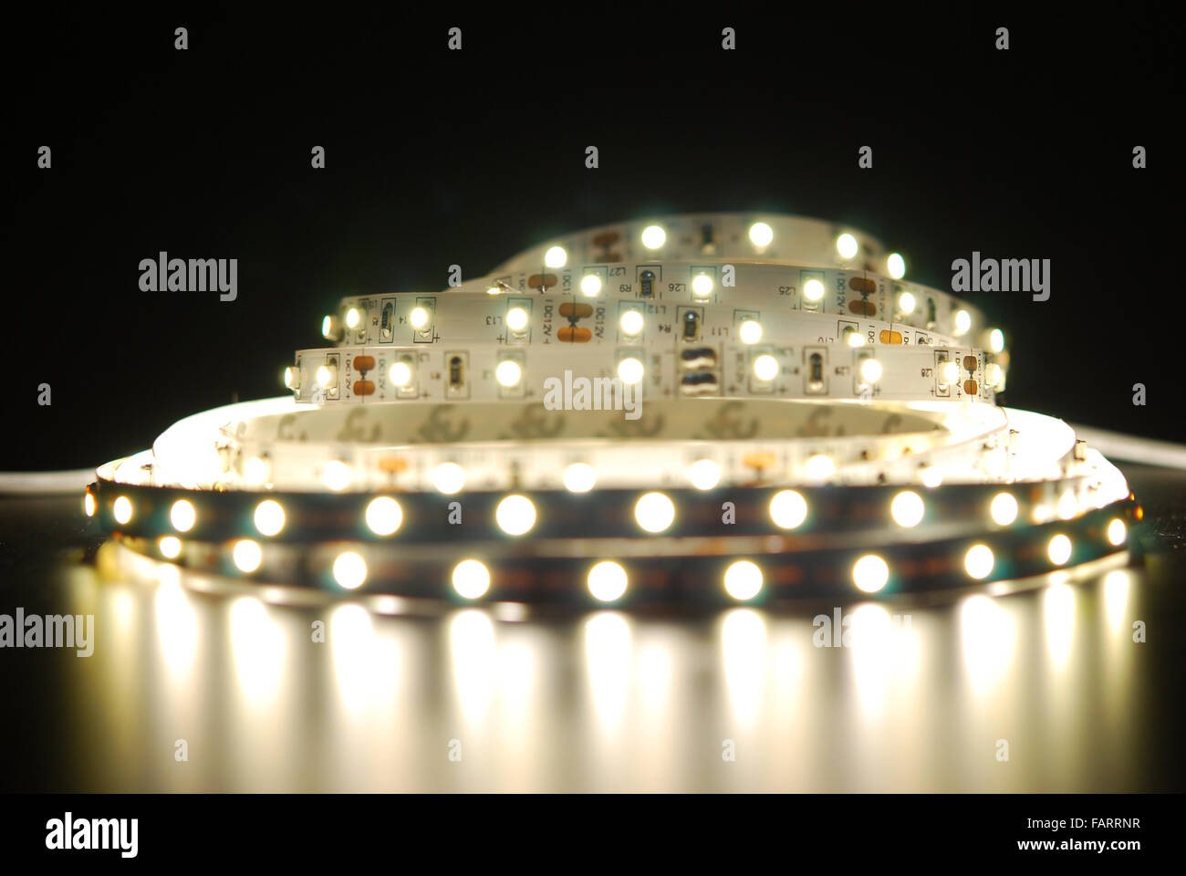 Led strip on the black background Stock Photo - Alamy