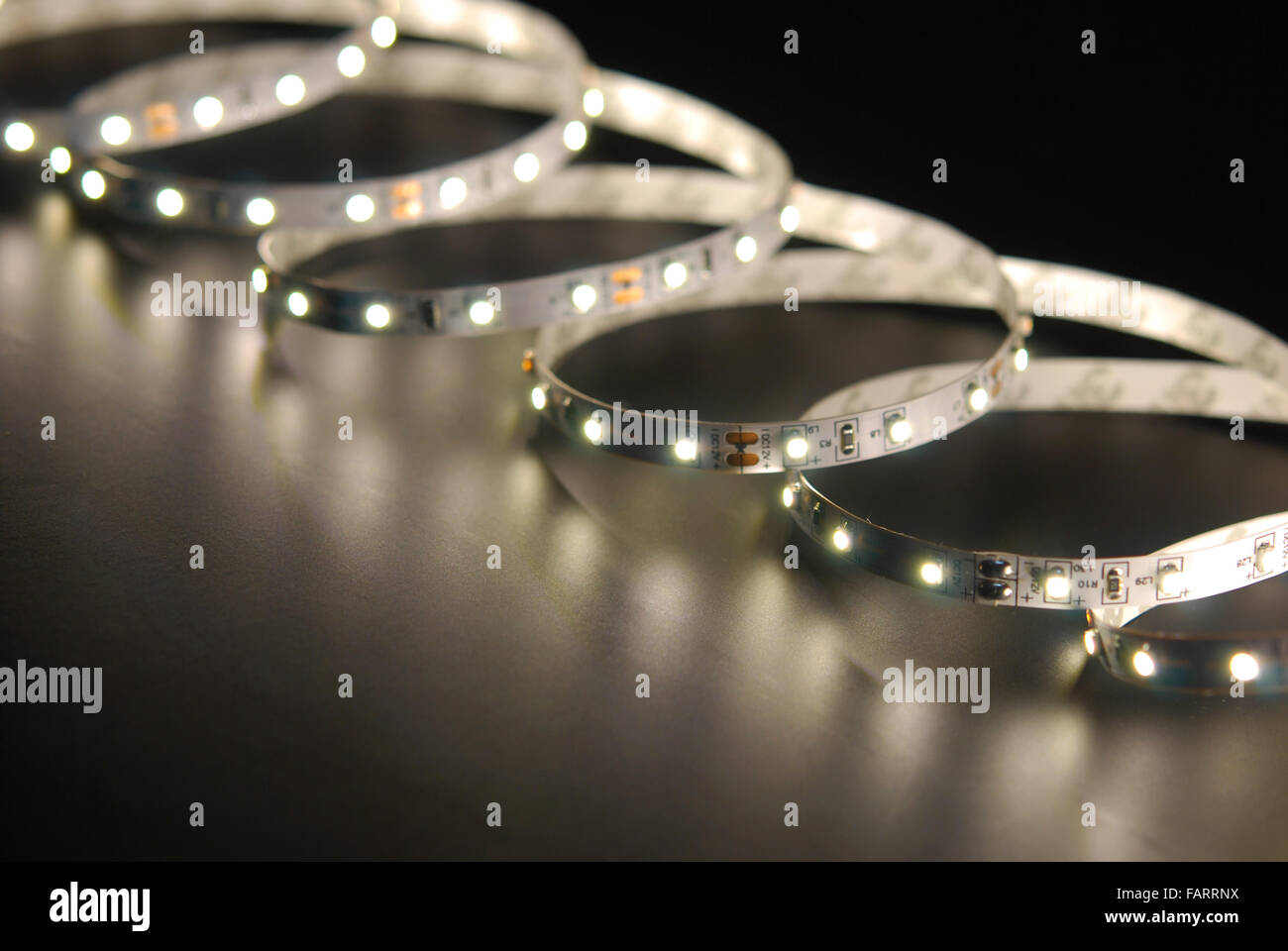 Led strip on the black background Stock Photo - Alamy