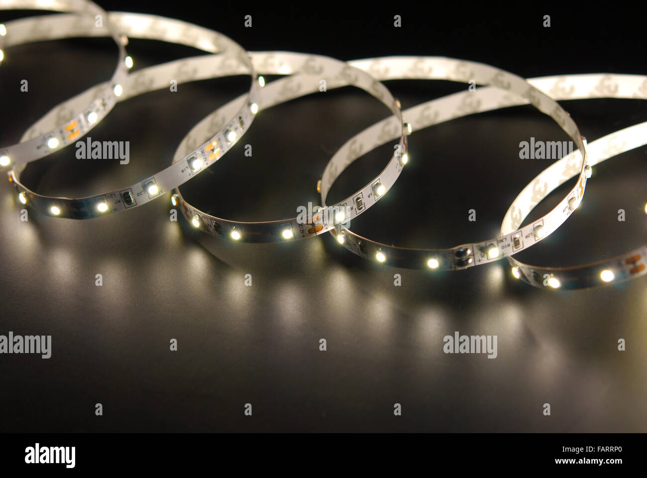Led strip on the black background Stock Photo - Alamy