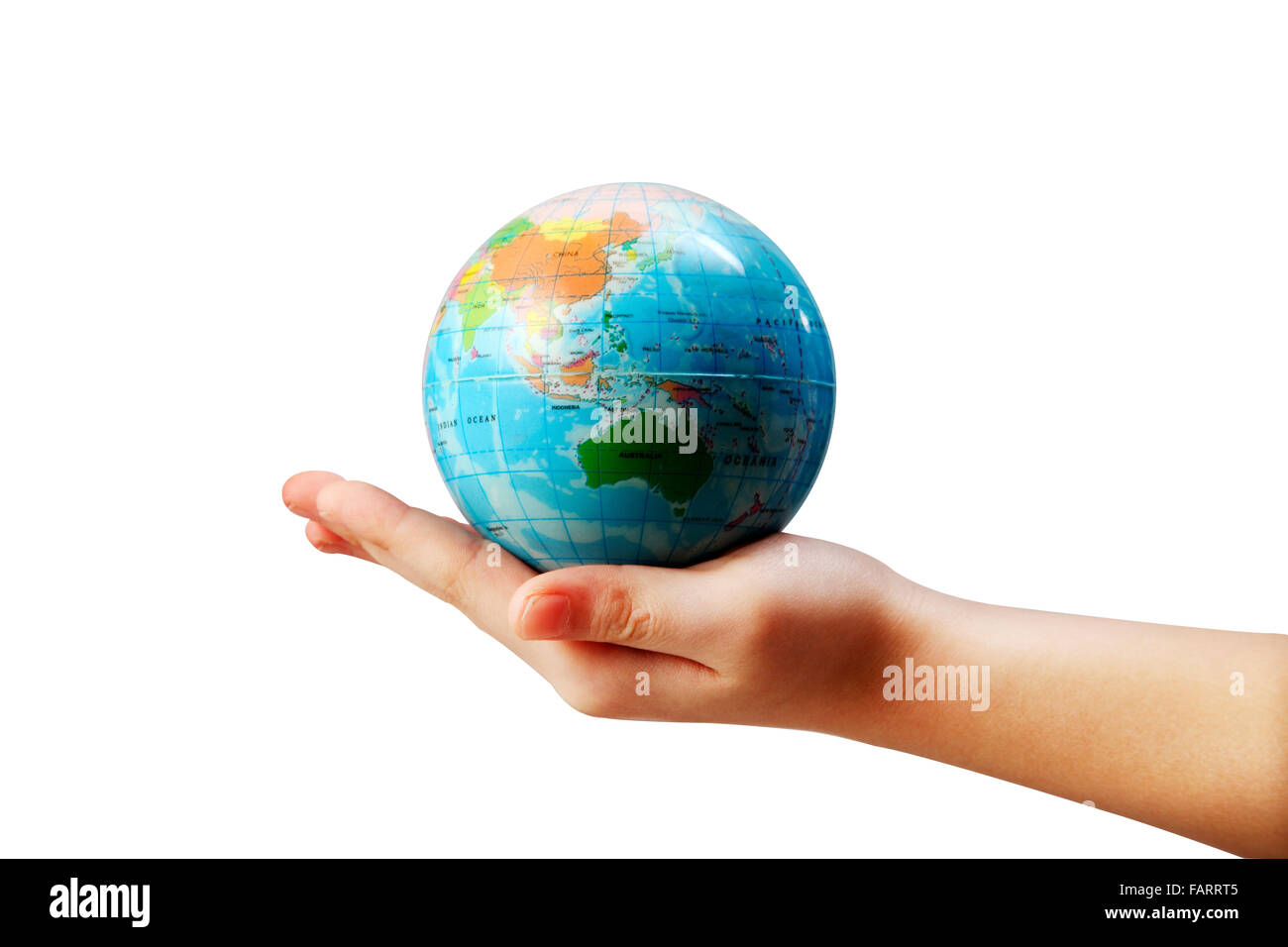 globe in the palm of hands Stock Photo - Alamy