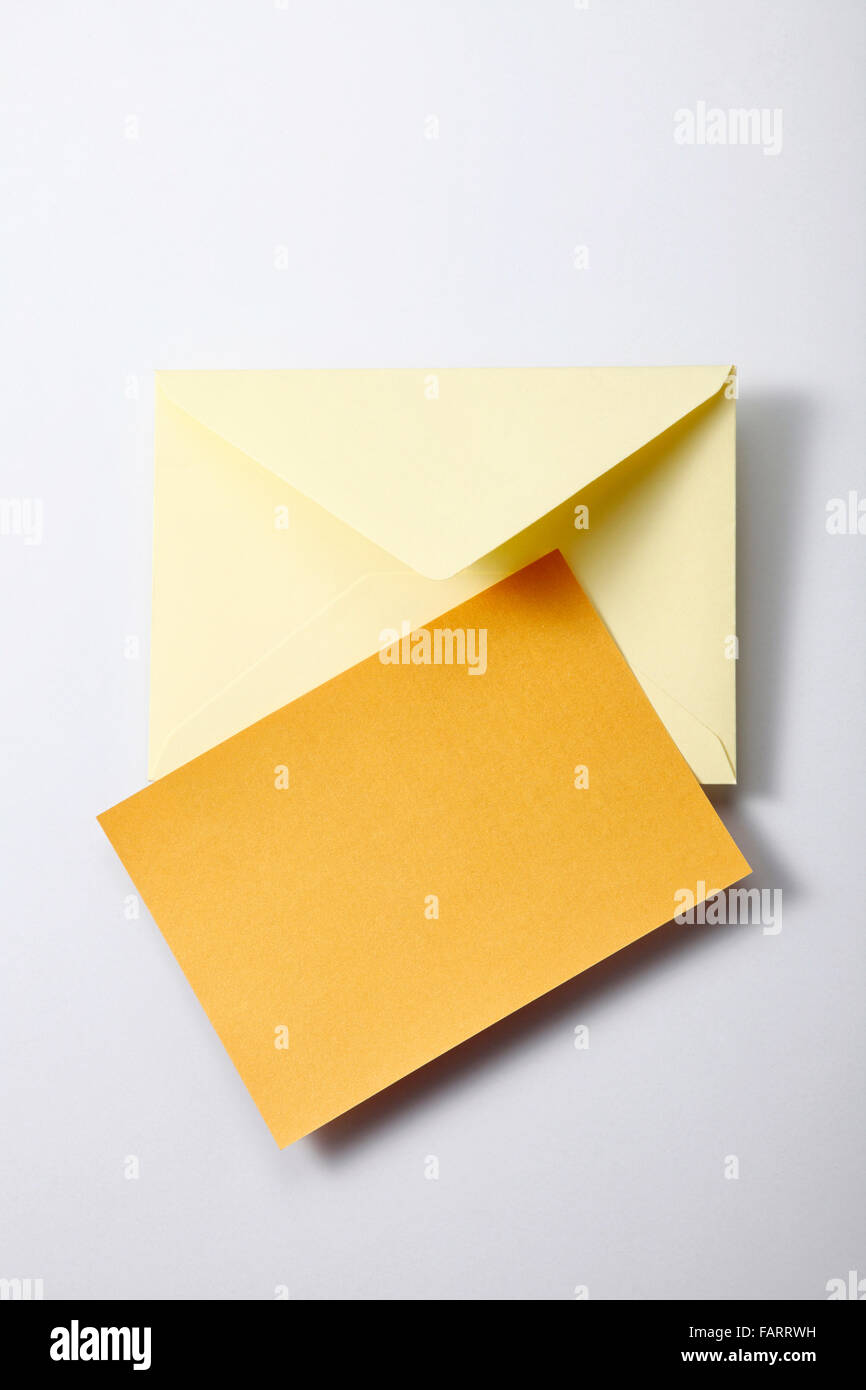 Opened envelope with blank paper (mail theme Stock Photo - Alamy