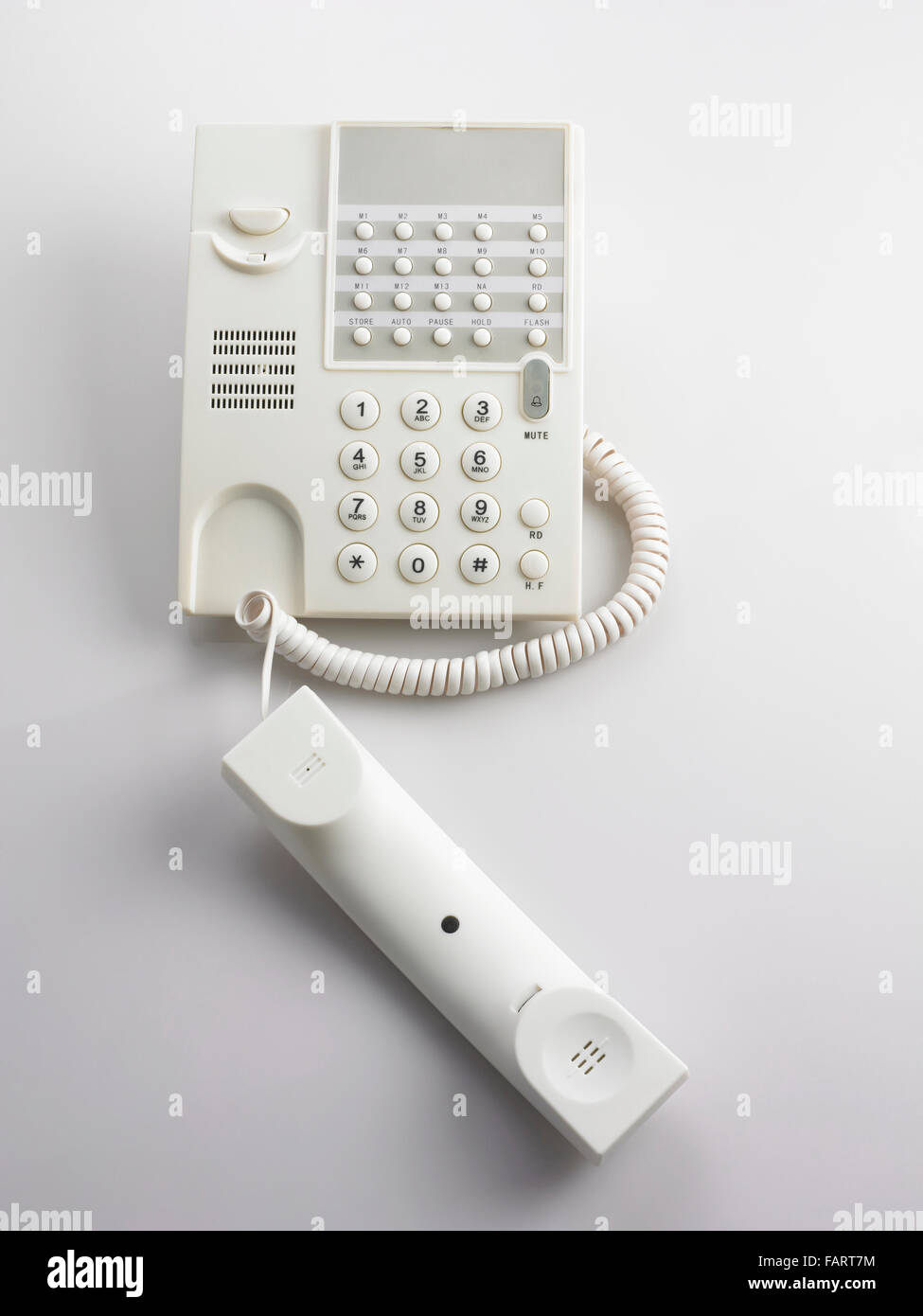 white color phone and phone receiver Stock Photo - Alamy