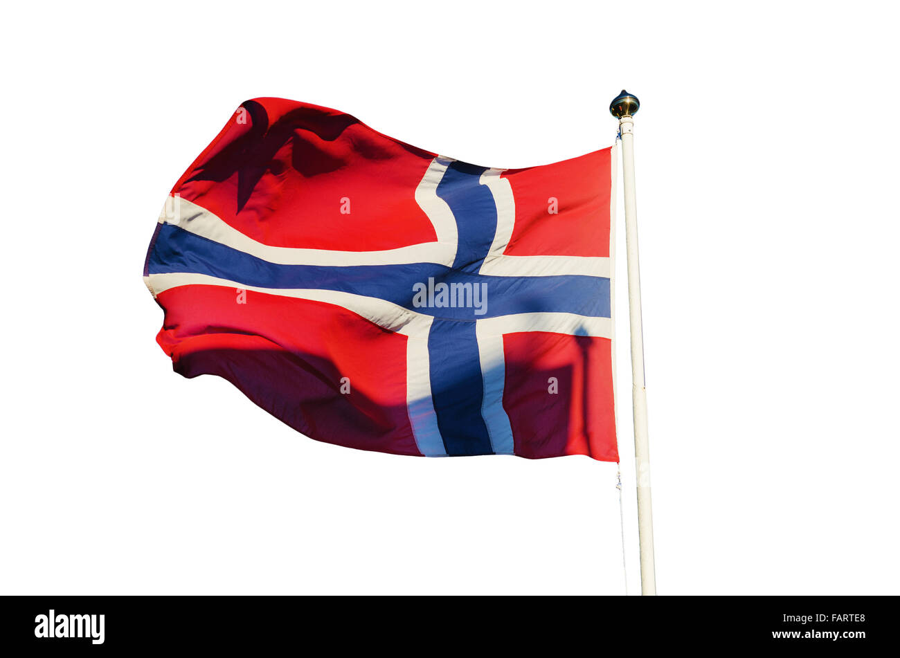Isolated norway flag waving hi-res stock photography and images - Alamy