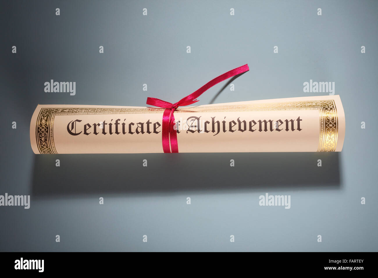 rolled certificate or diploma on the plain background Stock Photo - Alamy