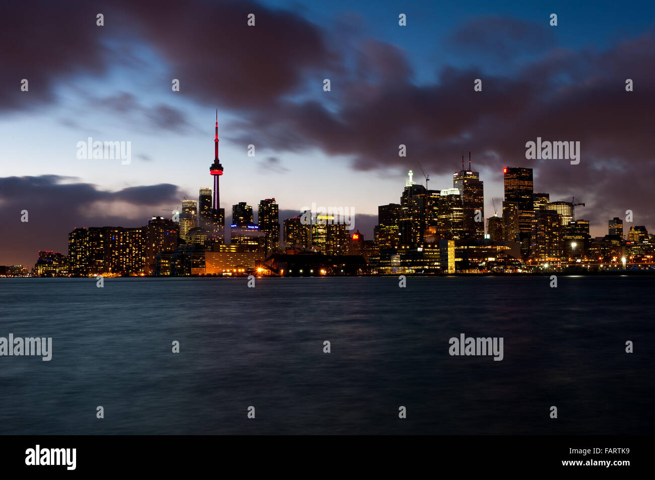 Toronto skyline at night Stock Photo - Alamy