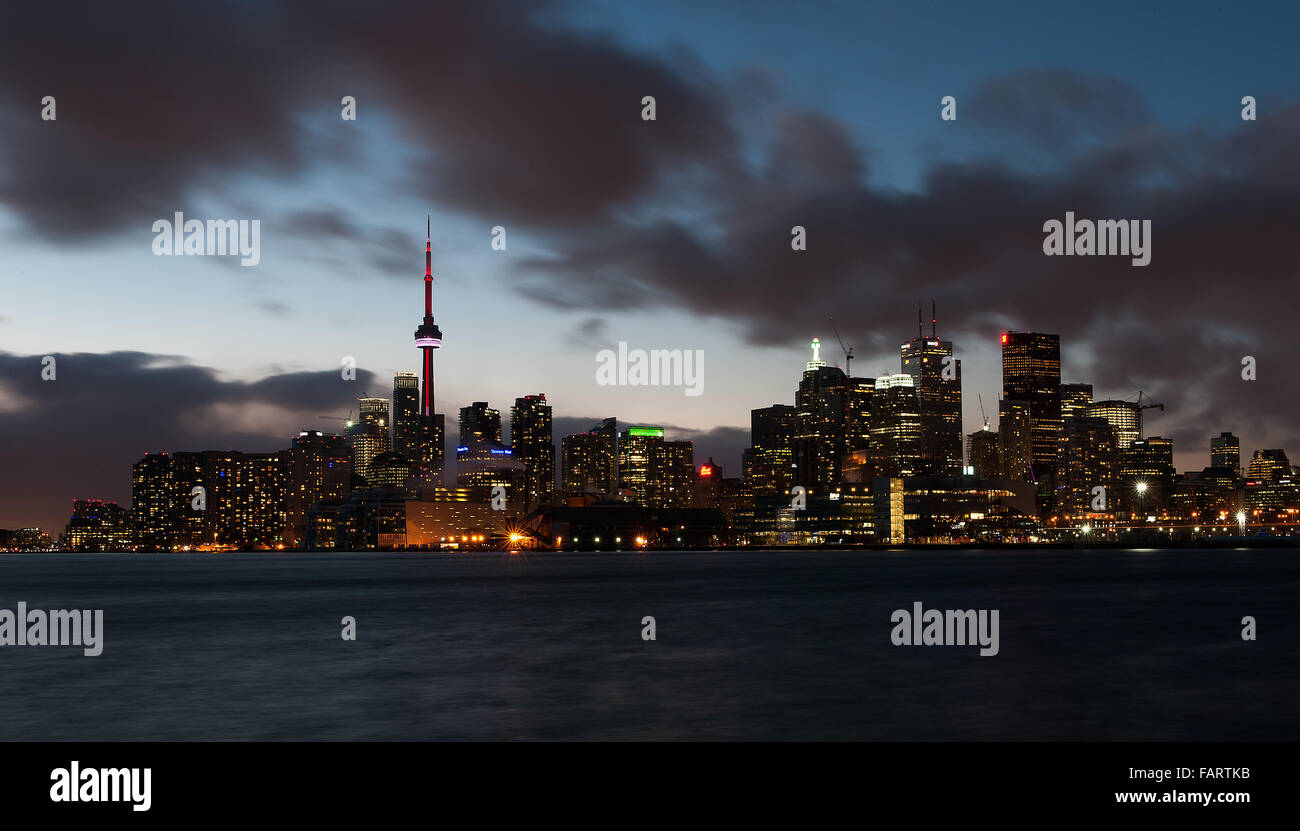 Toronto skyline at night Stock Photo - Alamy