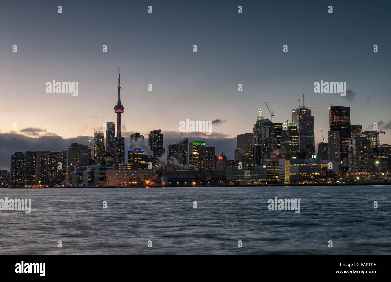 Toronto skyline at night Stock Photo - Alamy
