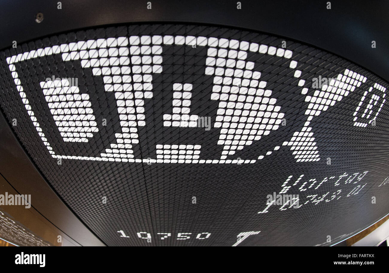 Frankfurt am Main, Germany. 4th January, 2015. The DAX index on the ...