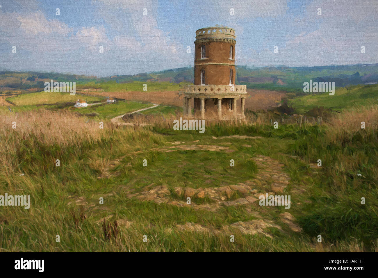 Clavell Tower overlooking Kimmeridge Bay east of Lulworth Cove on the ...
