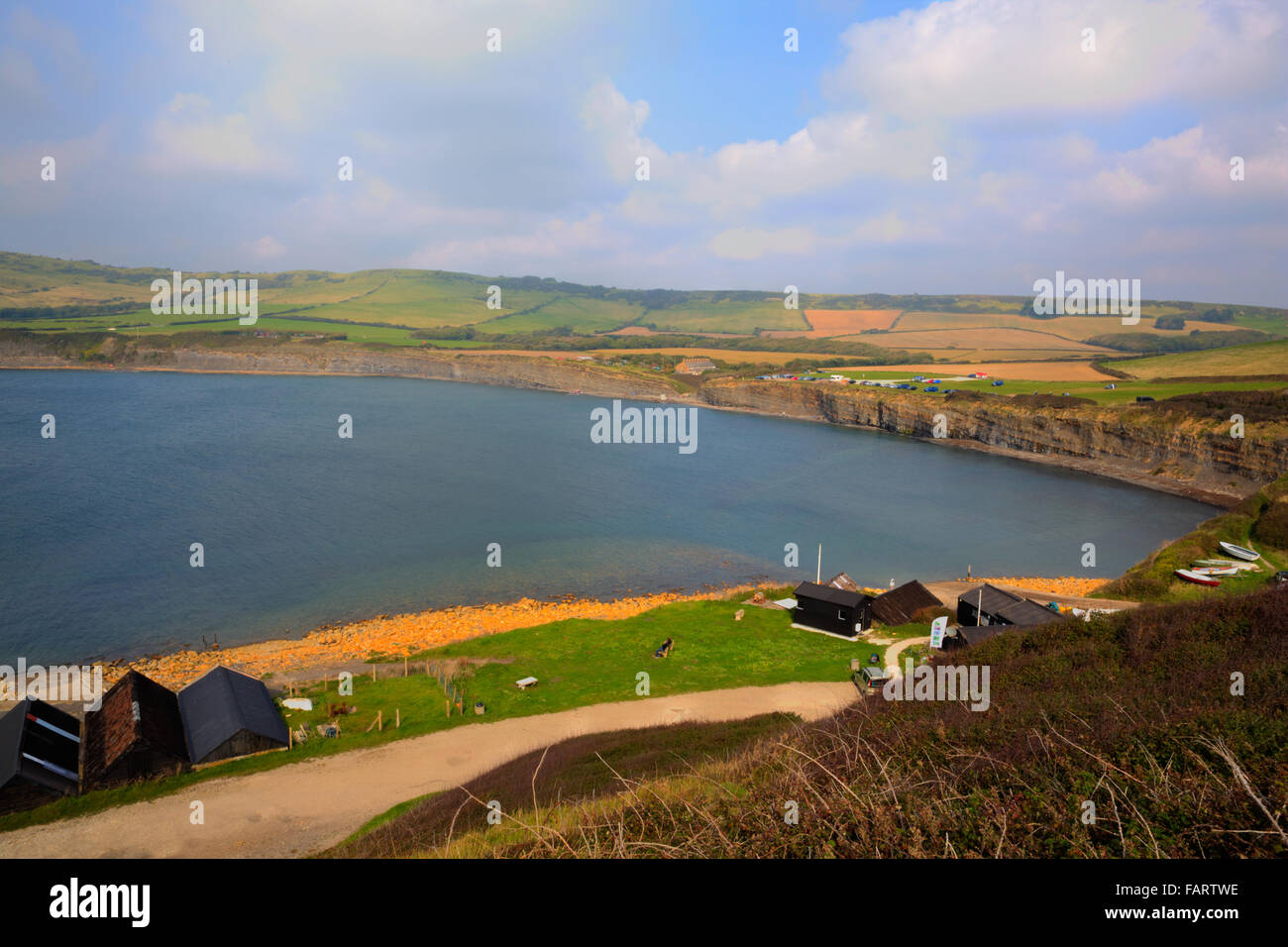 Jurassic coast Dorset Kimmeridge Bay nr Lulworth Cove England uk rich ...