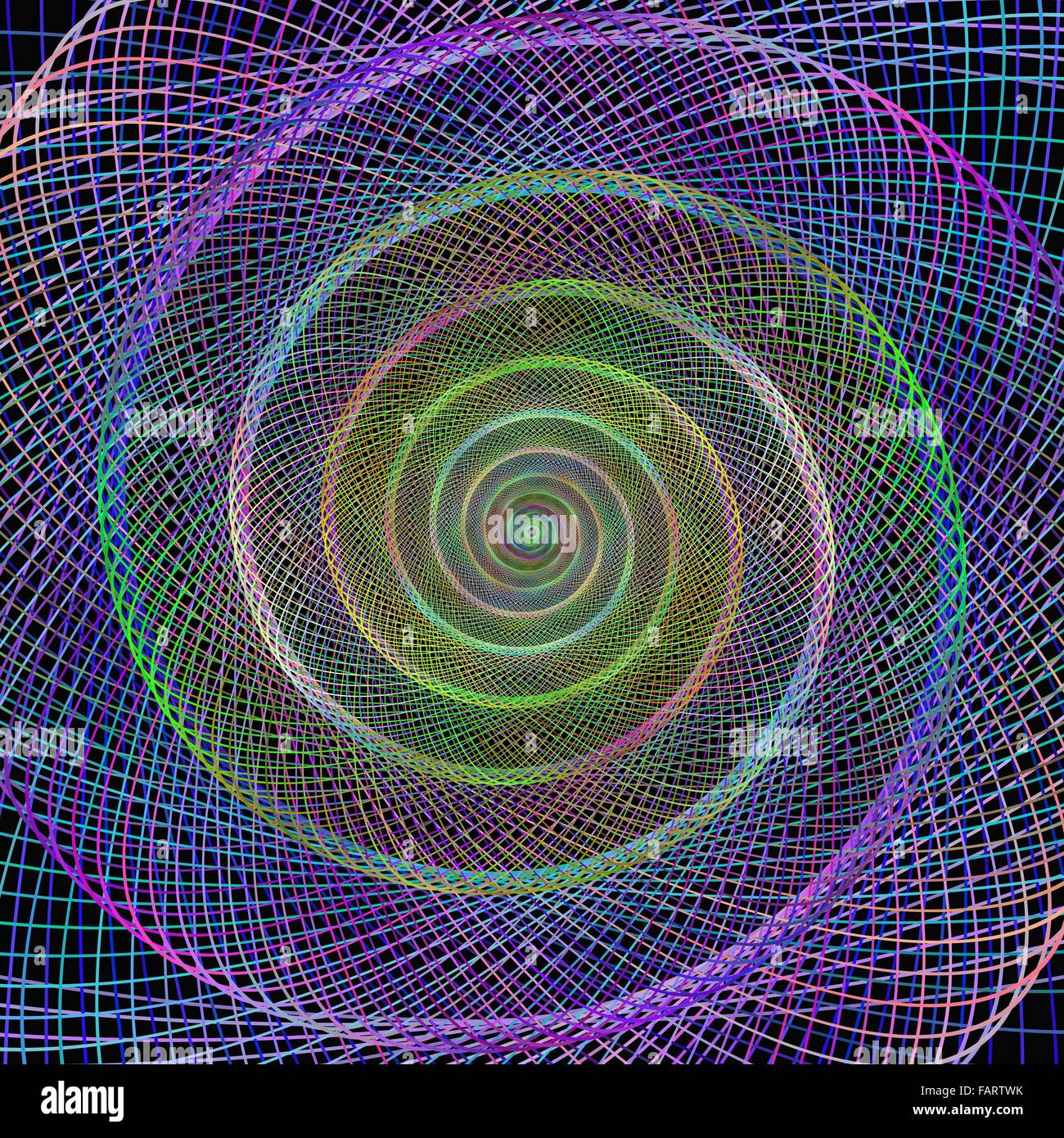 Colorful spiral fractal from ellipses Stock Vector Image & Art - Alamy