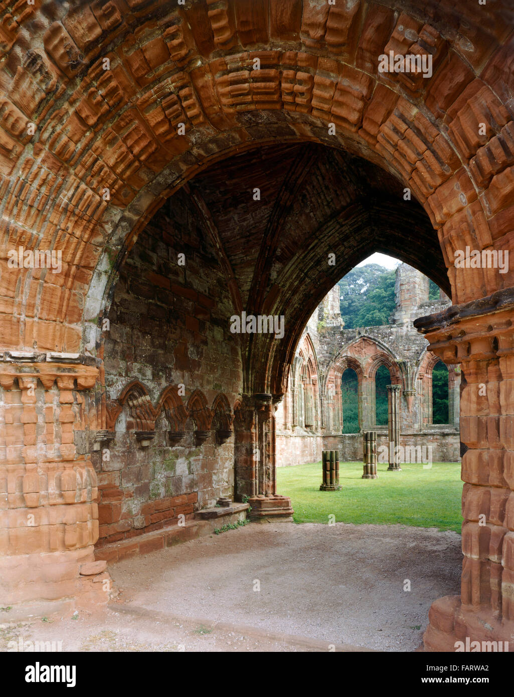 FURNESS ABBEY, Barrow in Furness, Cumbria. The vaulted vestibule ...