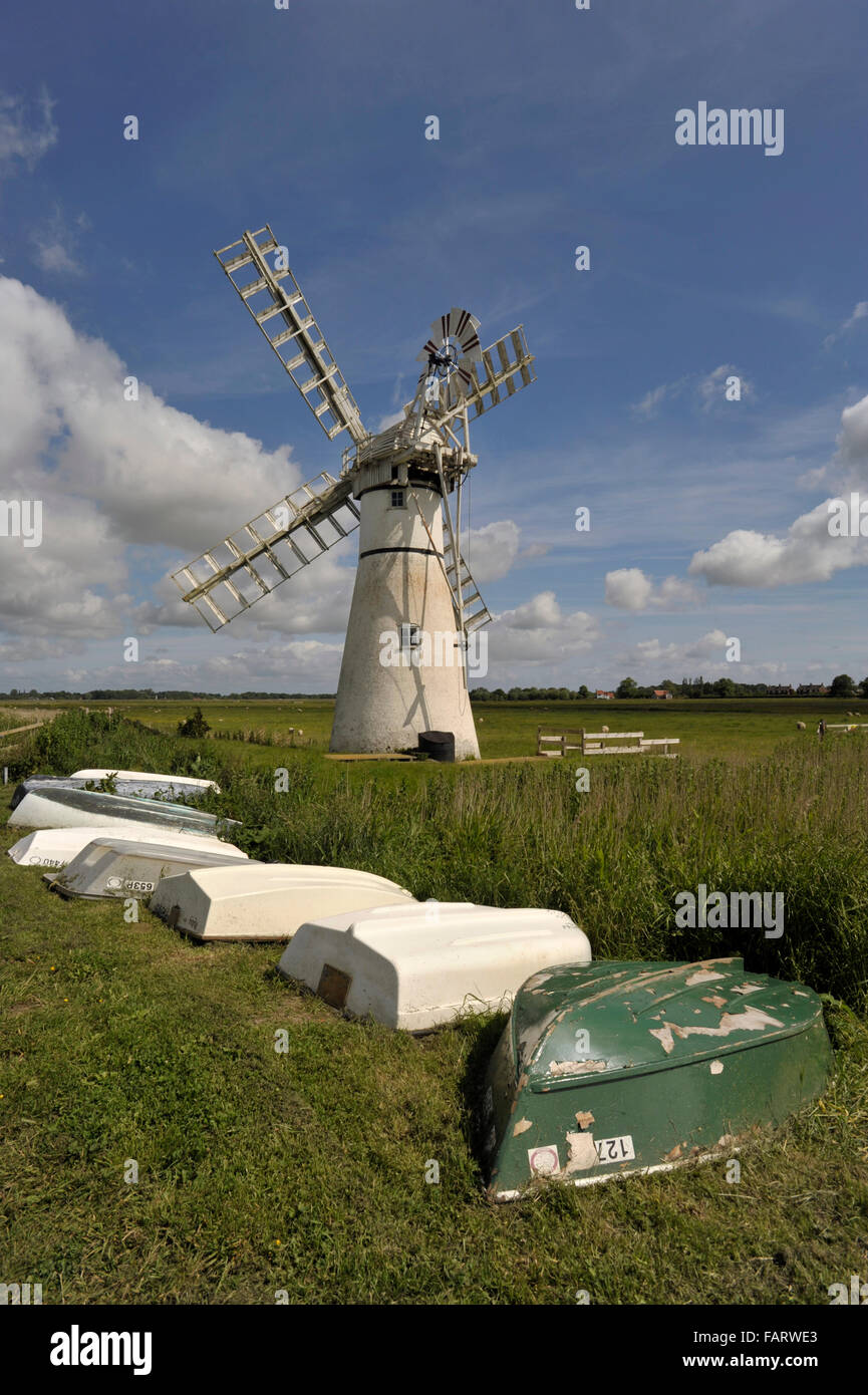 Thurne Mill on the Norfolk Broads, constructed as a drainage mill in ...