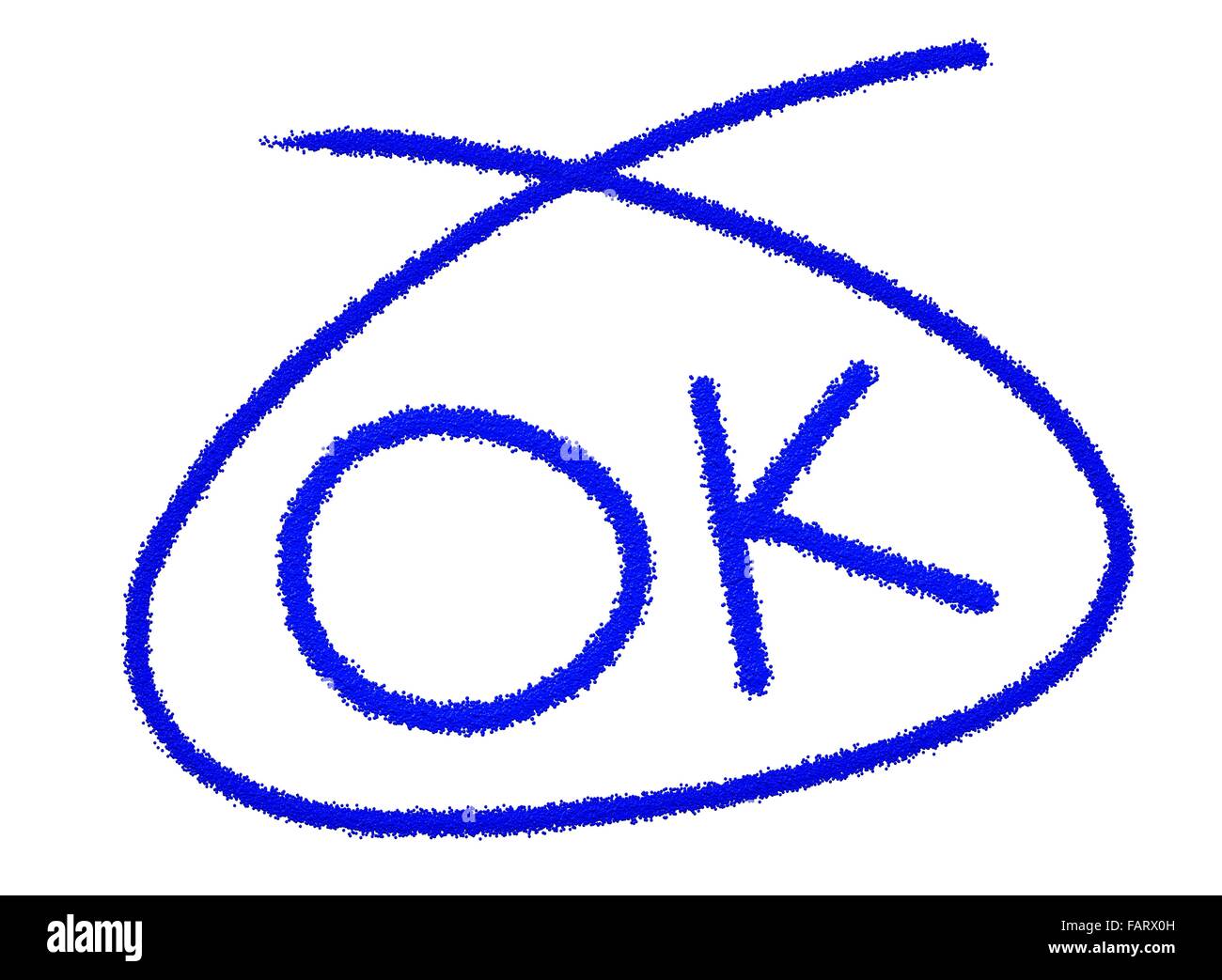 Positive Attitude Concept, The Blue Color of Word OK in Circled ...