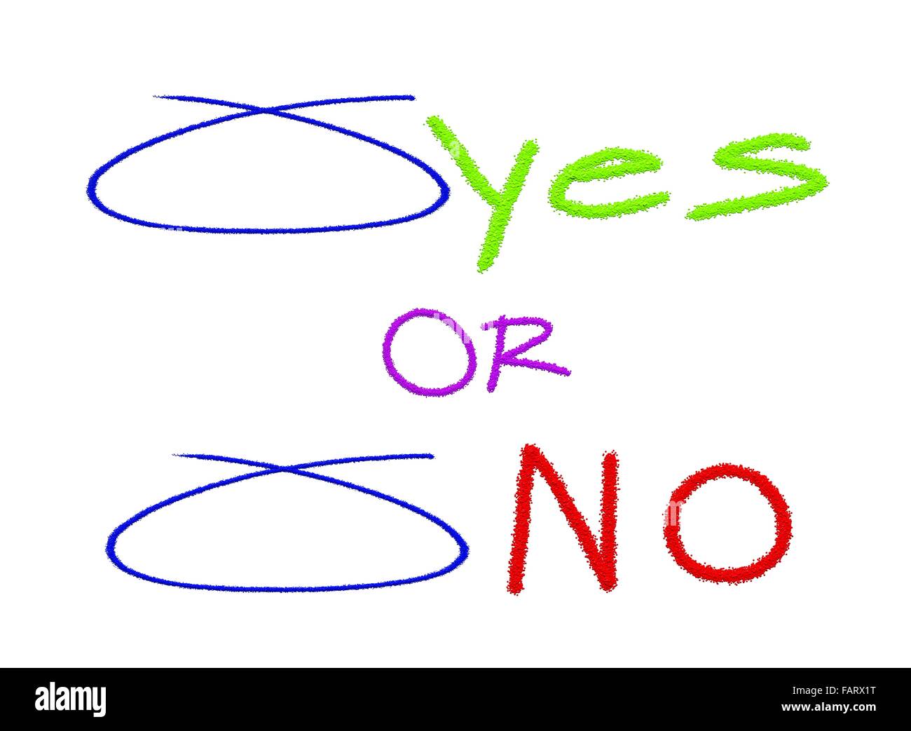 Yes or No, The Green Color of Word Yes and Red Color of Word No Behind ...