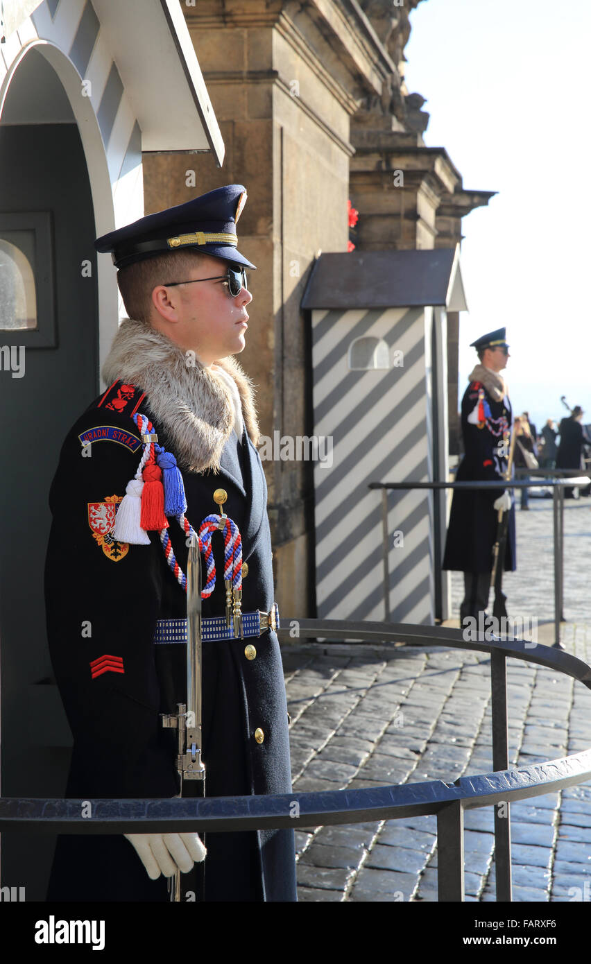 Prague castle guards winter uniform hi-res stock photography and images - Alamy