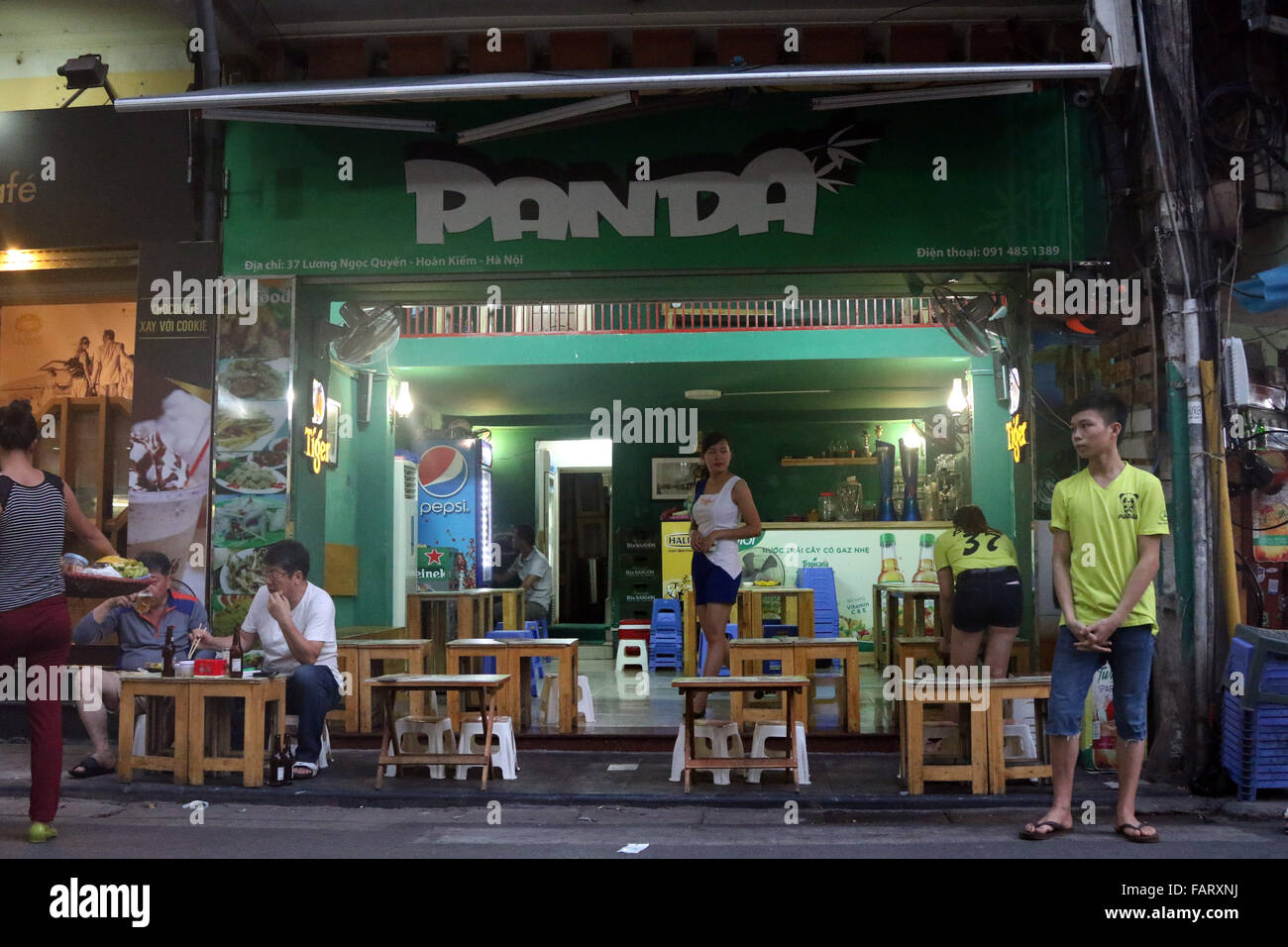 Bia Hoi beer corner Panda Bar Stock Photo - Alamy