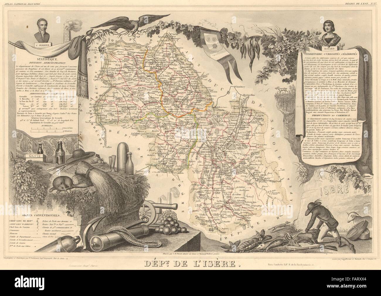 Isere outline map hi-res stock photography and images - Alamy