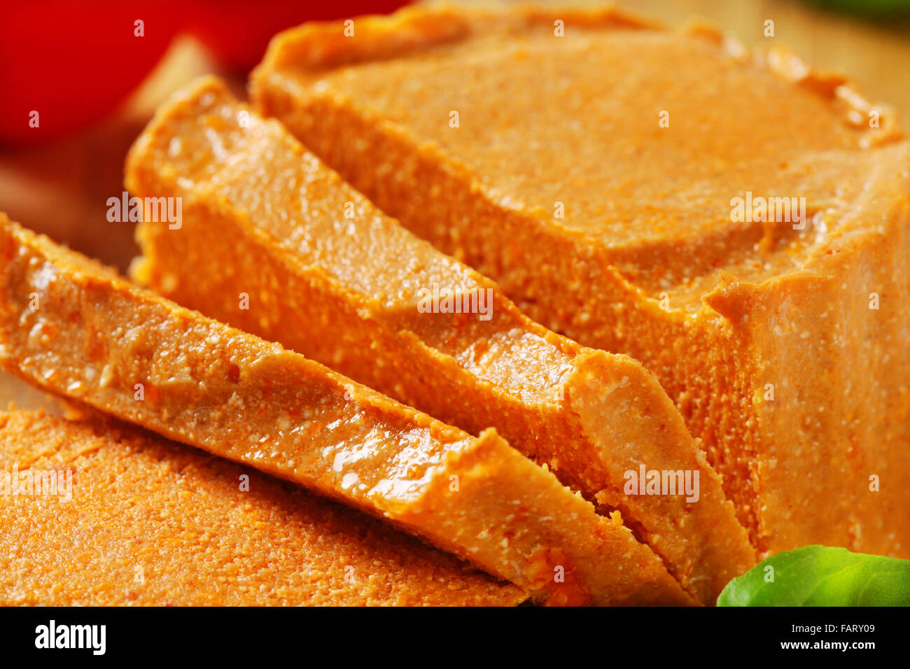 Roasted vegetable chickpea pate on cutting board Stock Photo - Alamy
