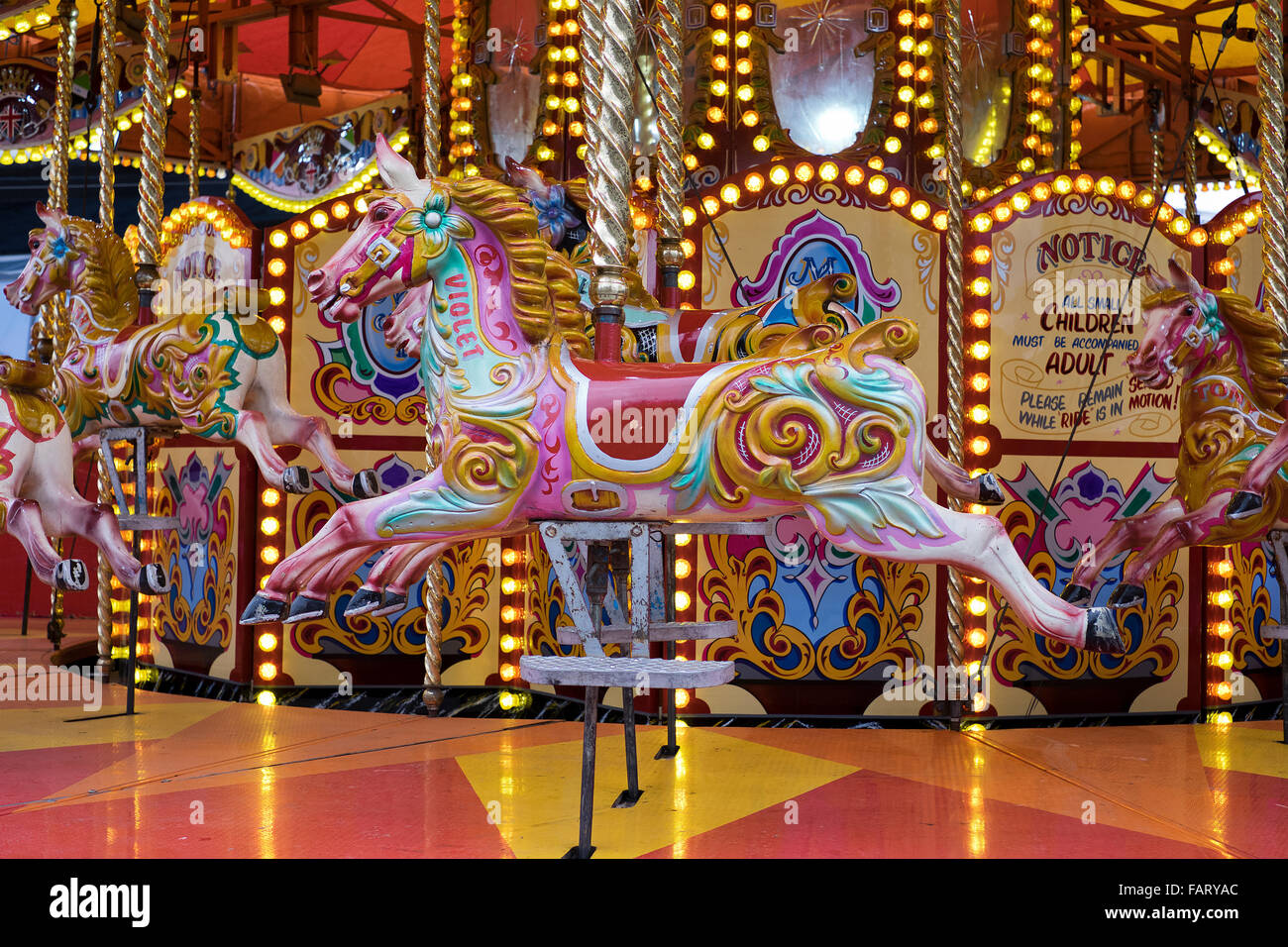 British fairground galloper hi-res stock photography and images - Alamy