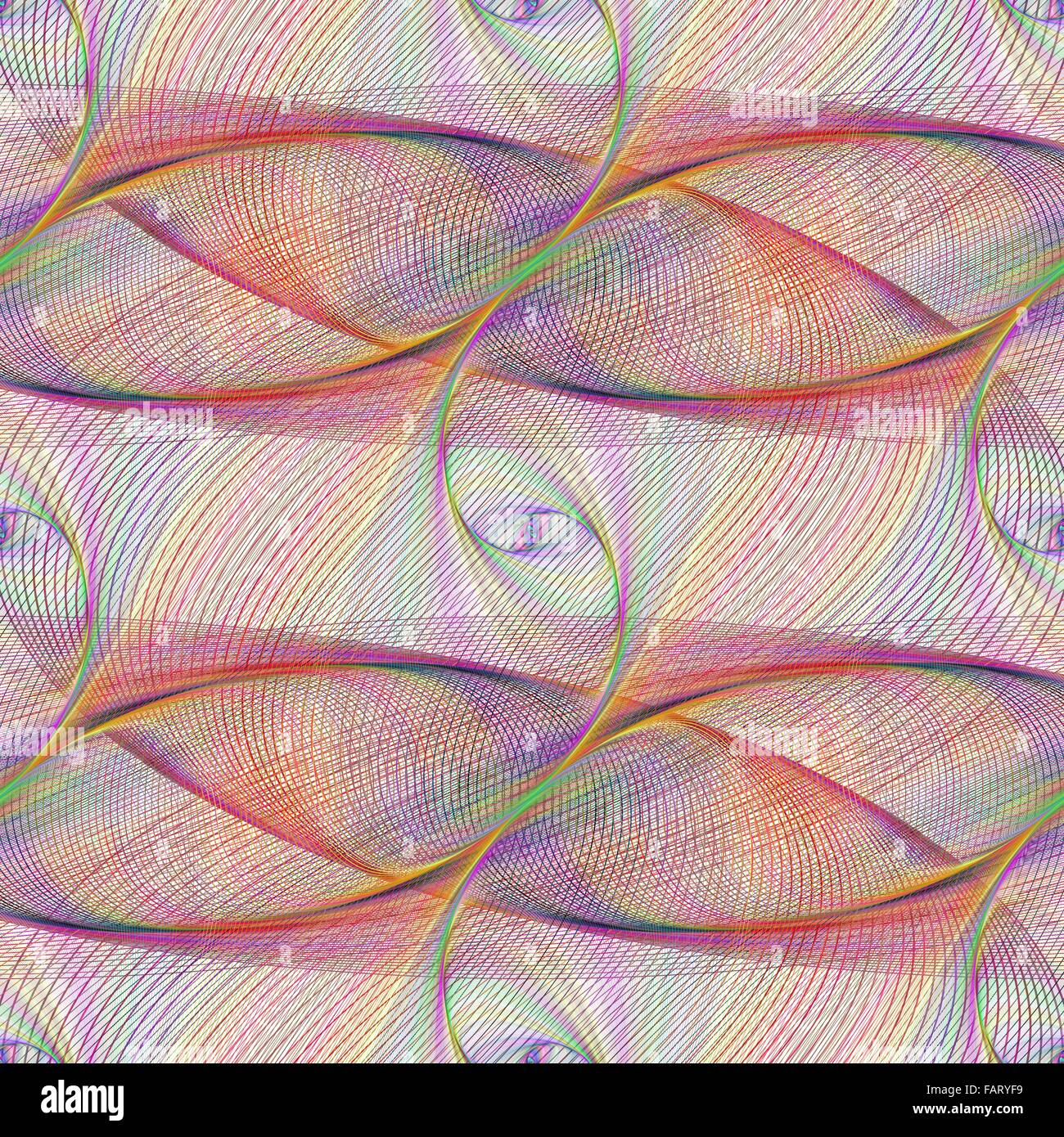 Seamless curved line fractal pattern background Stock Vector Image ...