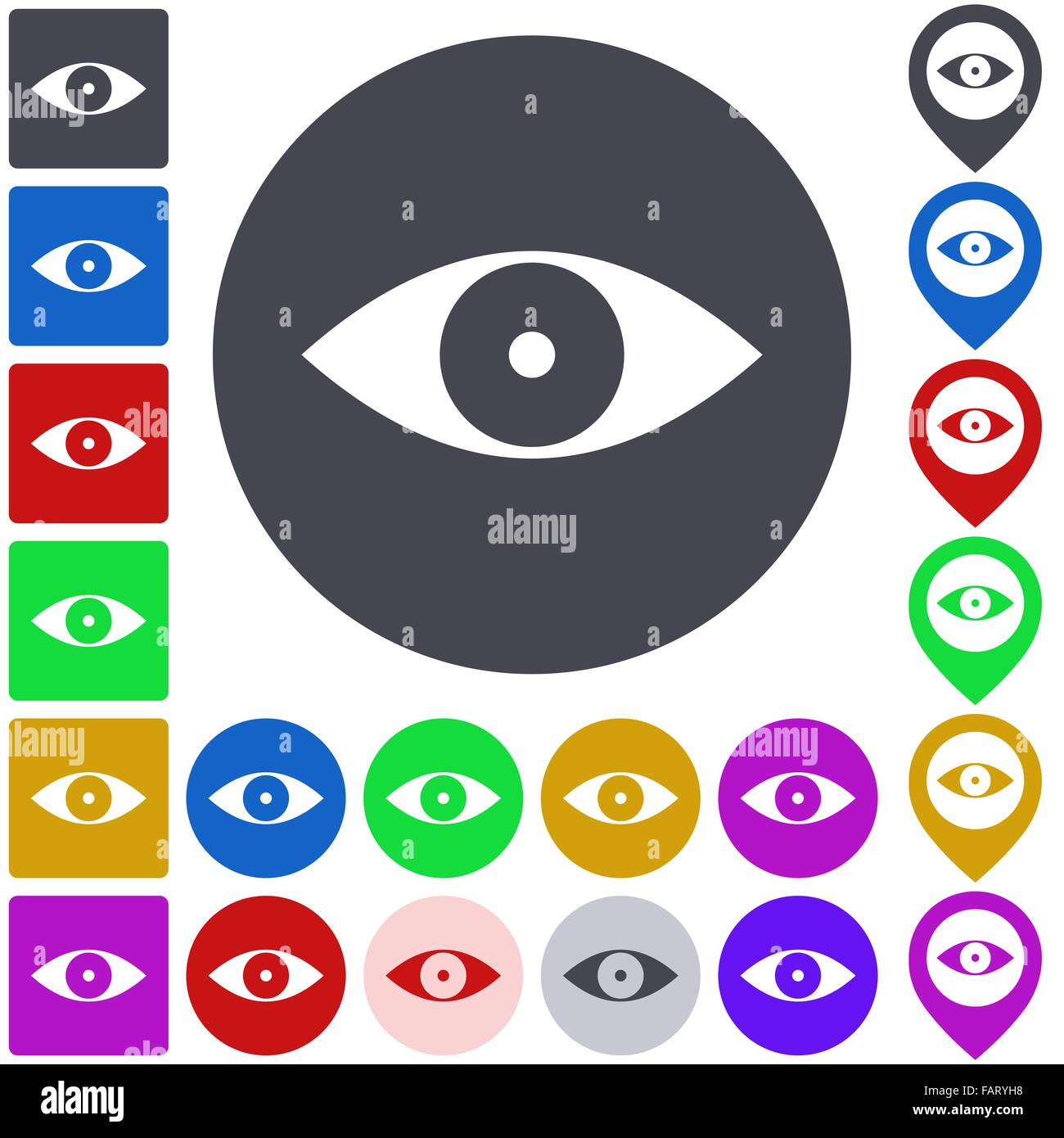 Color eye icon set Stock Vector Image & Art - Alamy