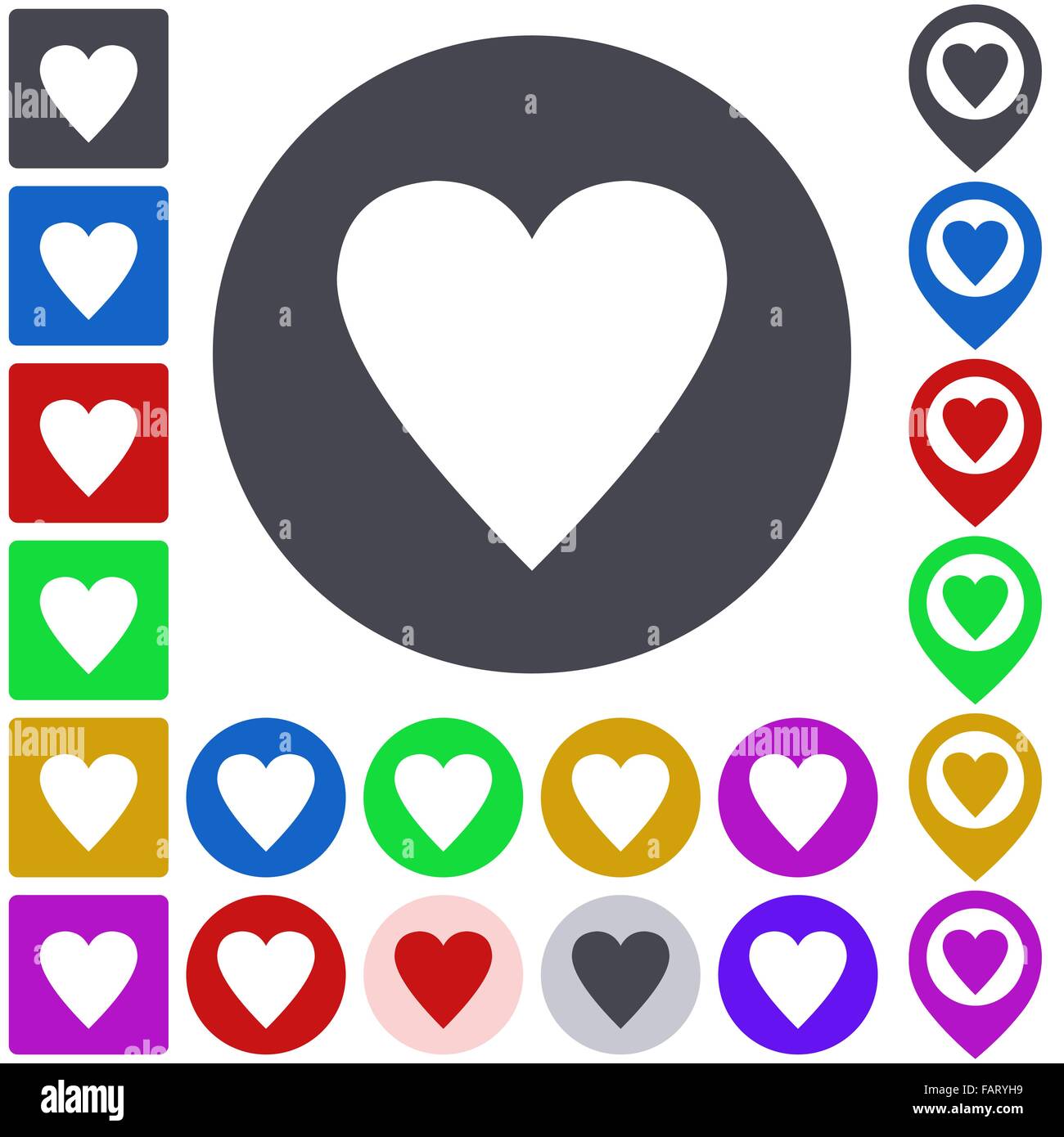Color heart icon set Stock Vector Image & Art - Alamy
