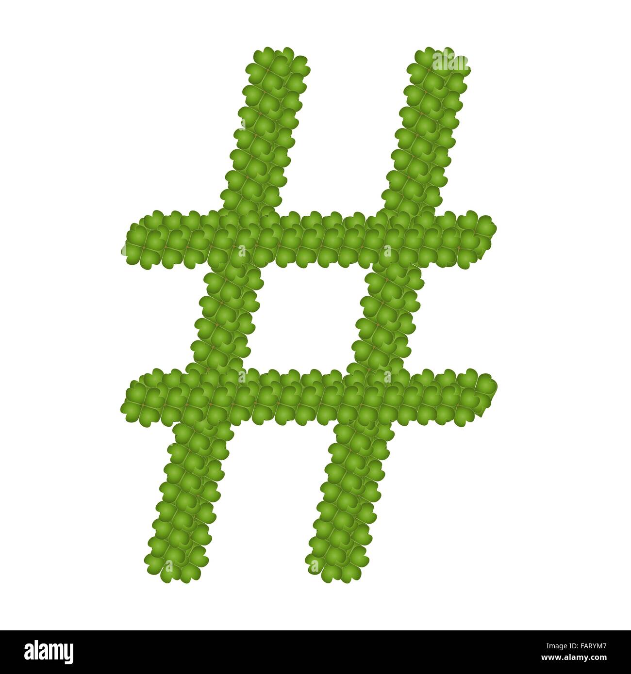 Ecology Concept, Fresh Green Four Leaf Clover Forming Number Sign ...