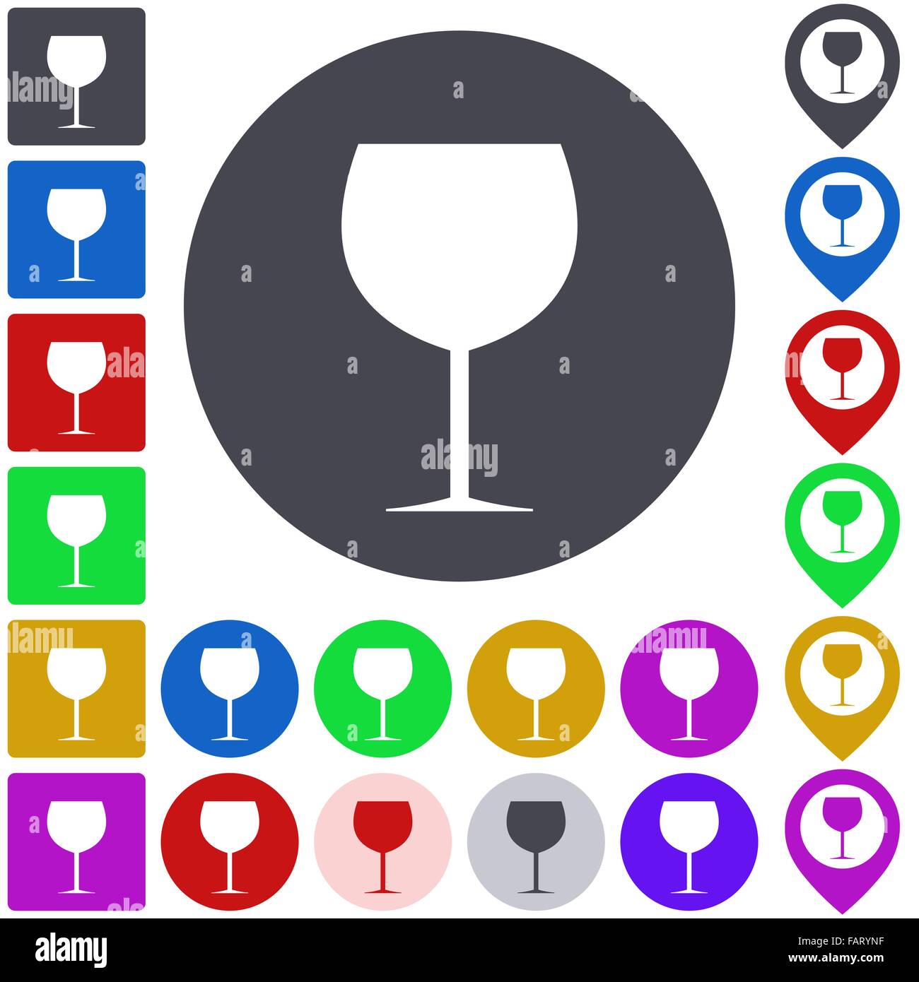 Color wine glass icon set Stock Vector Image & Art - Alamy